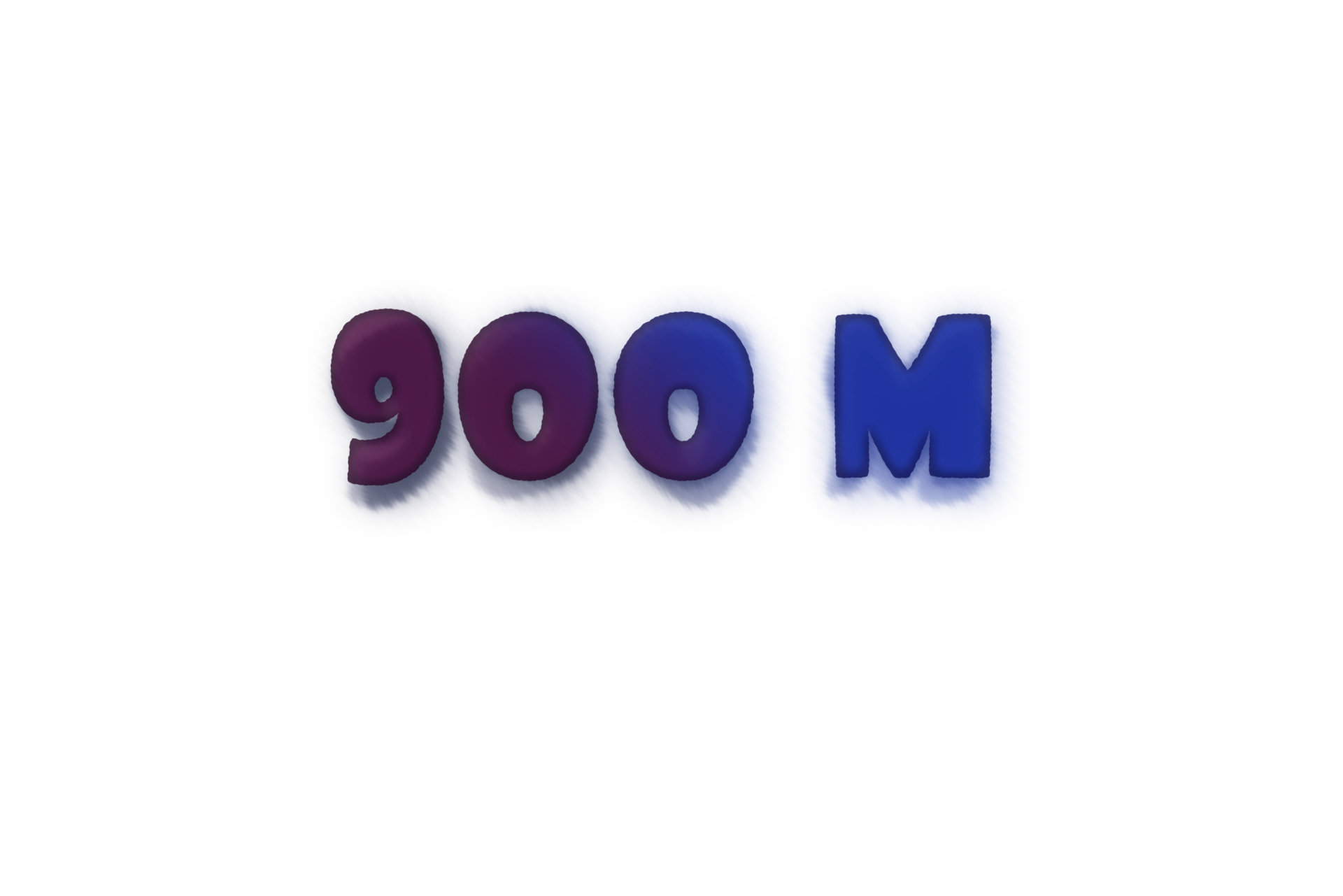 900 Million Subscribers Celebration Greeting Number With Ink Design