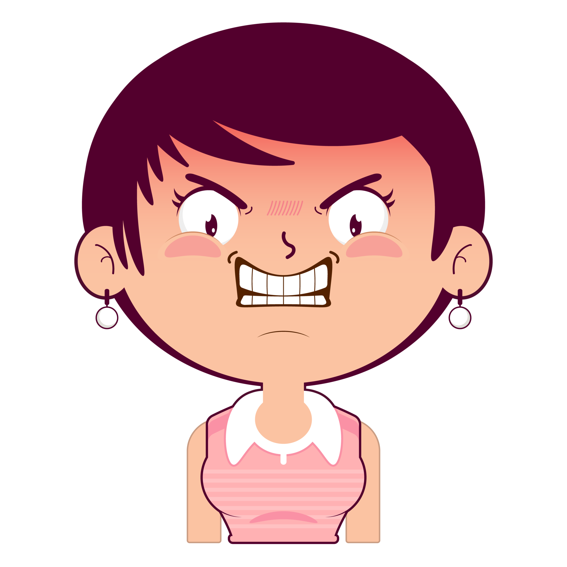 girl angry face cartoon cute 23435271 PNG