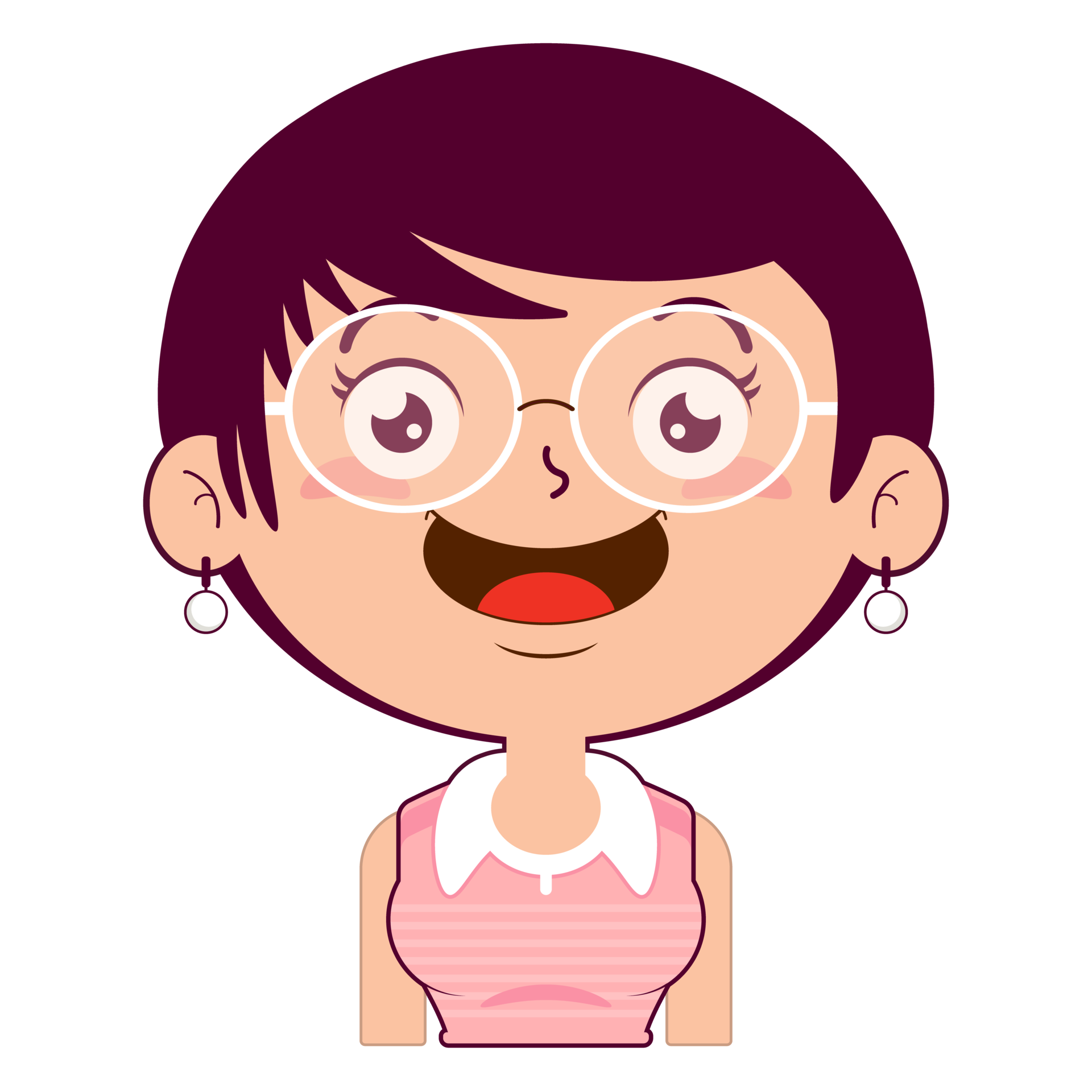Girl Happy Face Cartoon Cute 23435321 Png