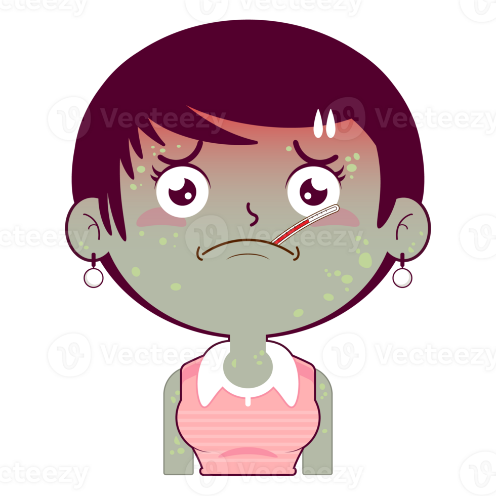 girl pandemic face cartoon cute 23435361 PNG