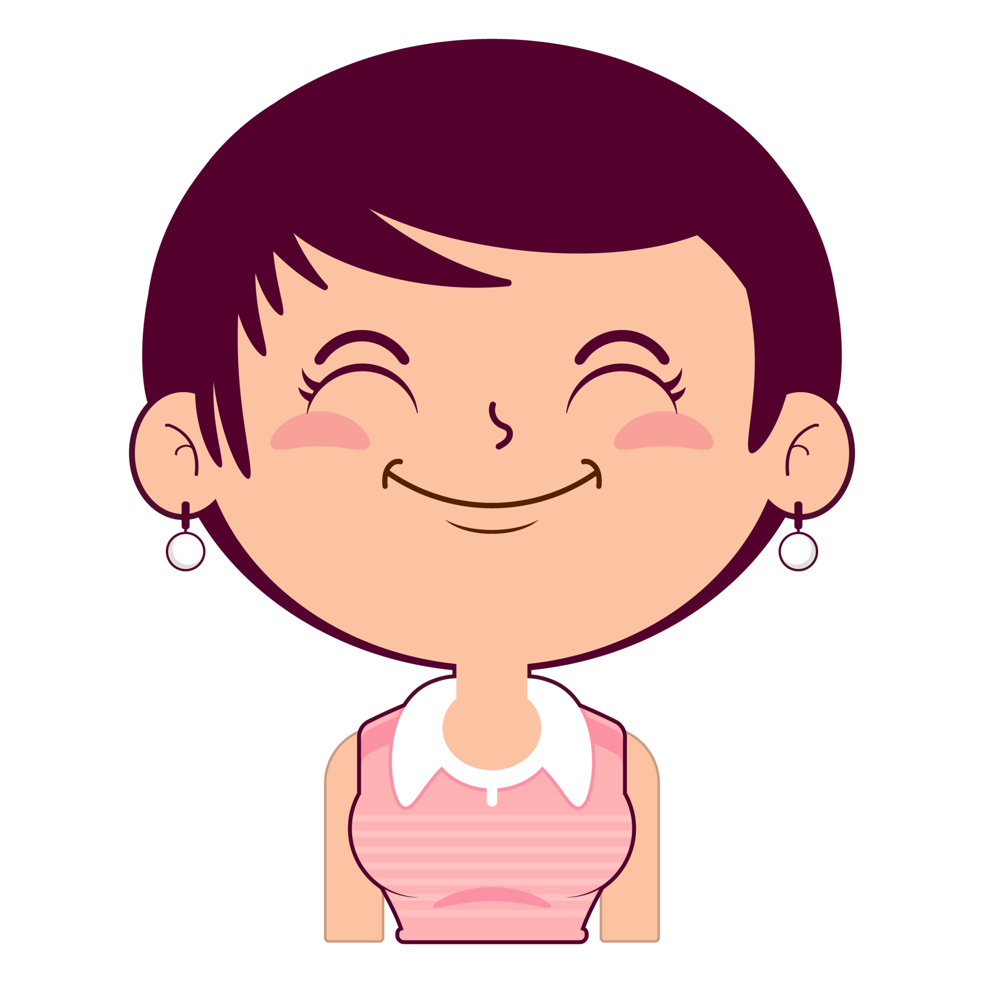 Girl Smile Face Cartoon Cute 23435364 Png
