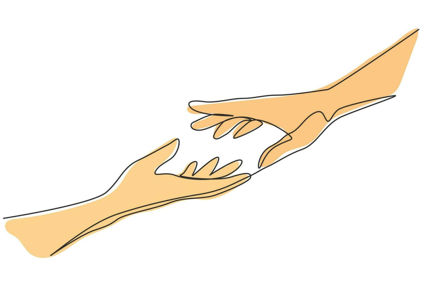 Continuous one line drawing two hands reaching for each other. Sign or ... Continuous one line drawing two hands reaching for each other. Sign or ...