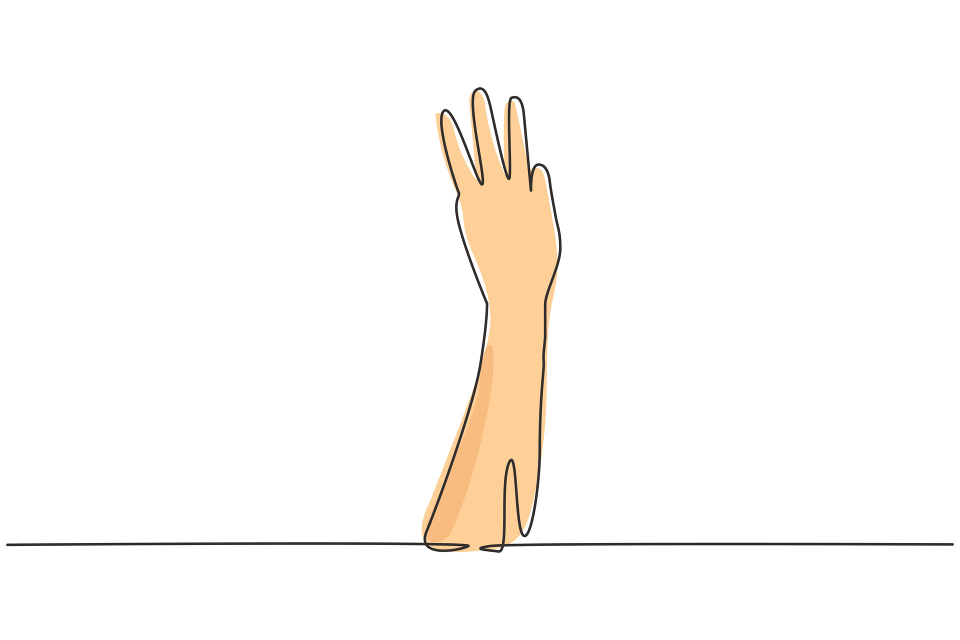 Single One Line Drawing Third Place Symbol Number Three Hand Count Learn To Count Numbers