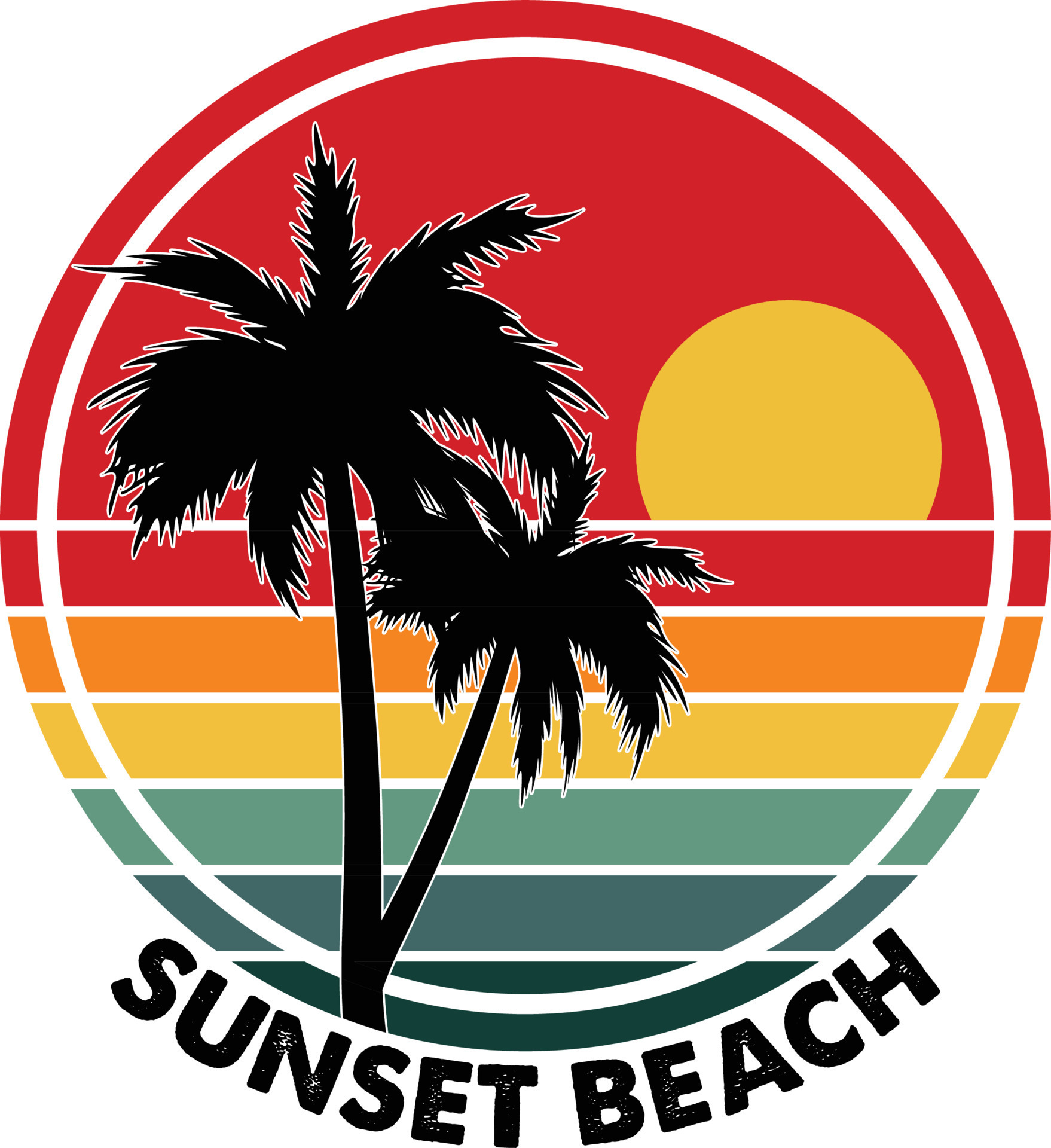 Sunset Beach T Shirt Design Vector Illustration 23448537 Vector Art At