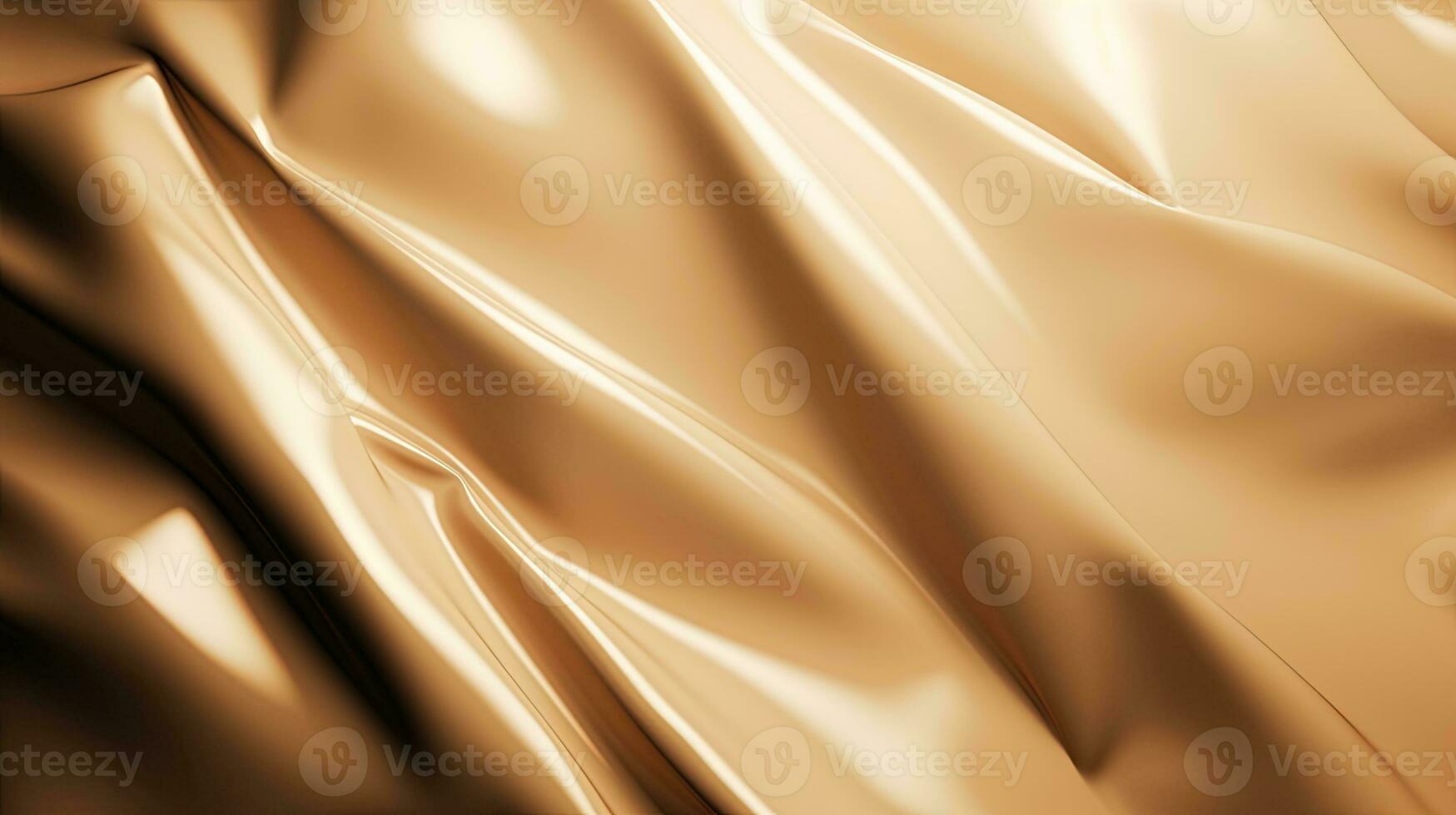 Gold Satin Fabric Texture Background Closeup Of Rippled Golden Silk