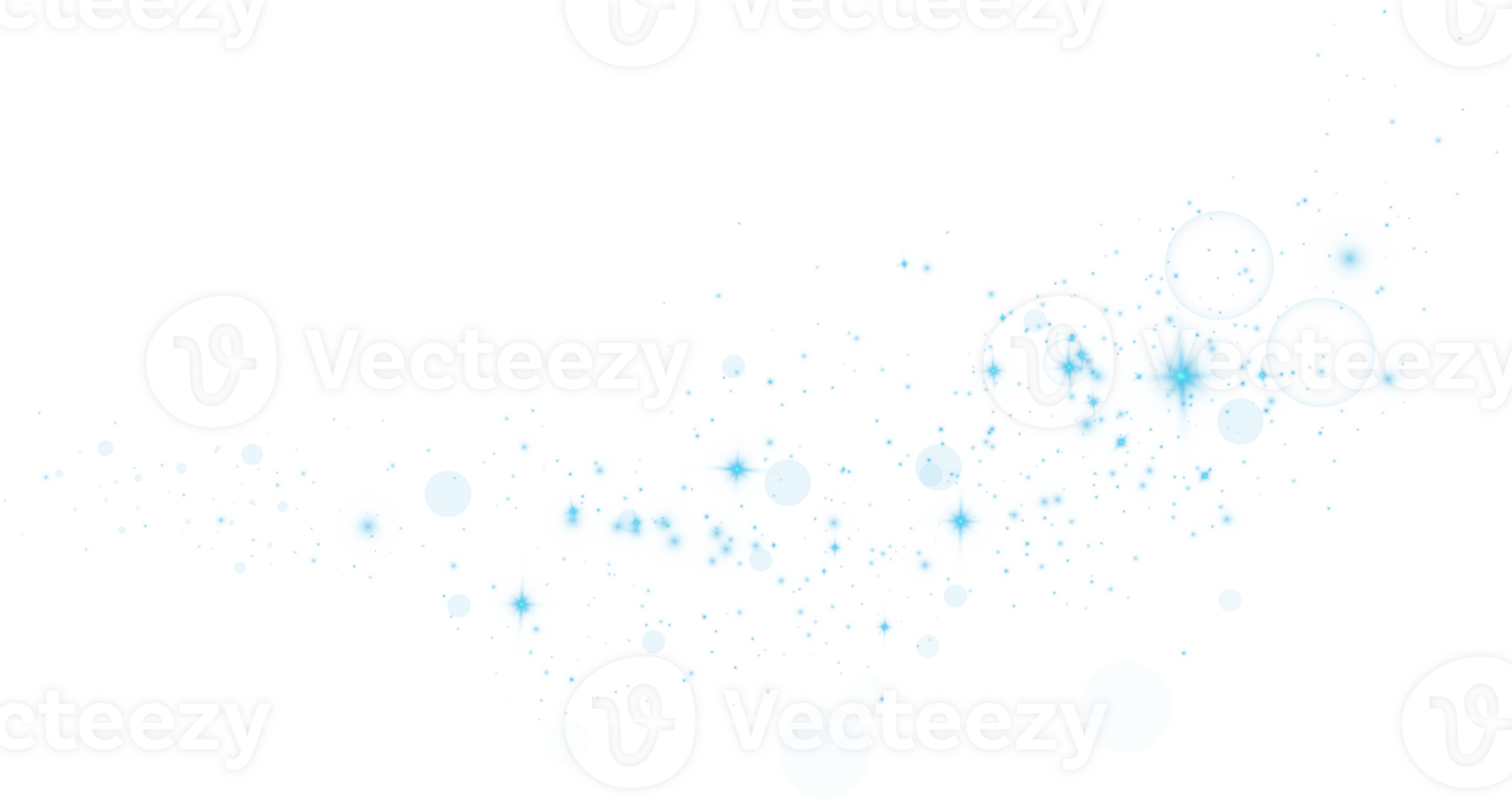 Blue glitter wave abstract illustration. Blue star dust trail sparkling particles isolated ...