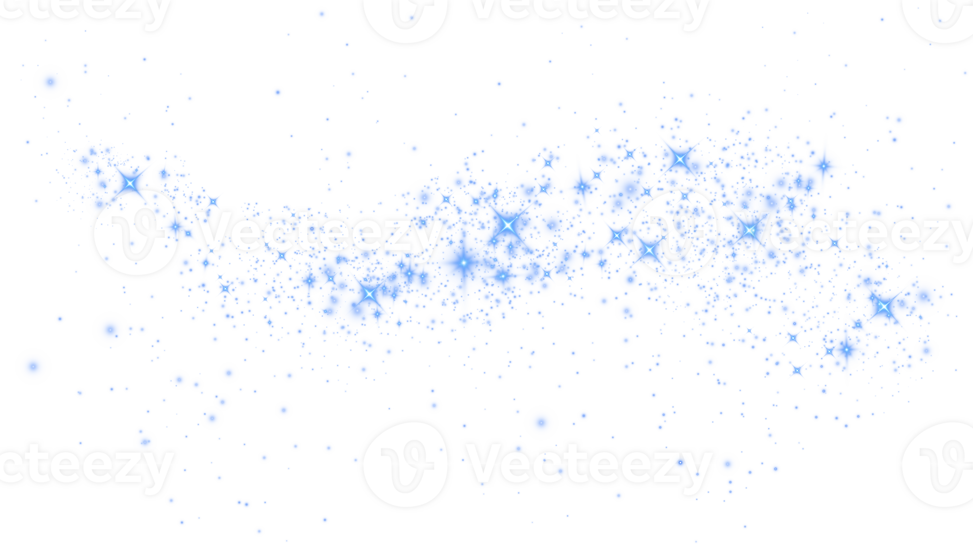 Blue glitter wave abstract illustration. Blue star dust trail sparkling particles isolated ...