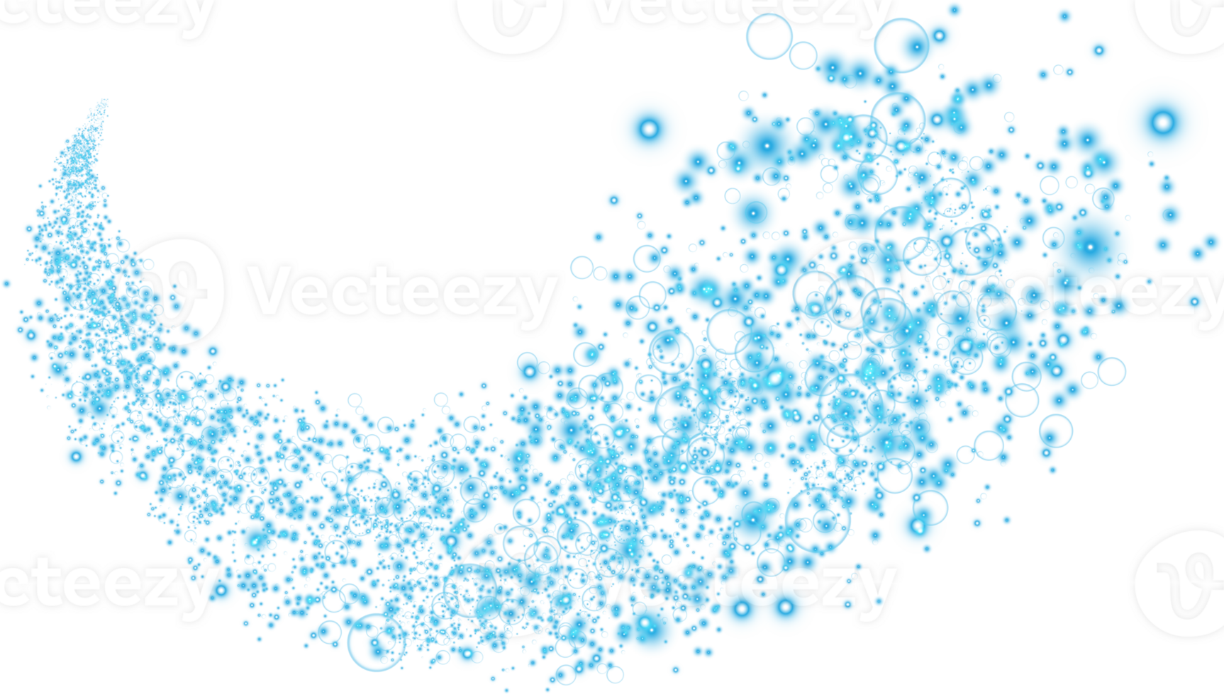 Blue glitter wave abstract illustration. Blue star dust trail sparkling particles isolated ...