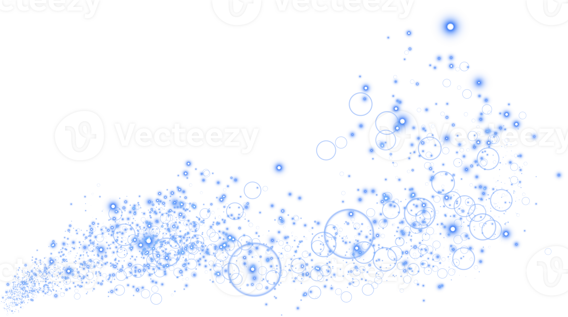 Blue glitter wave abstract illustration. Blue star dust trail sparkling particles isolated ...