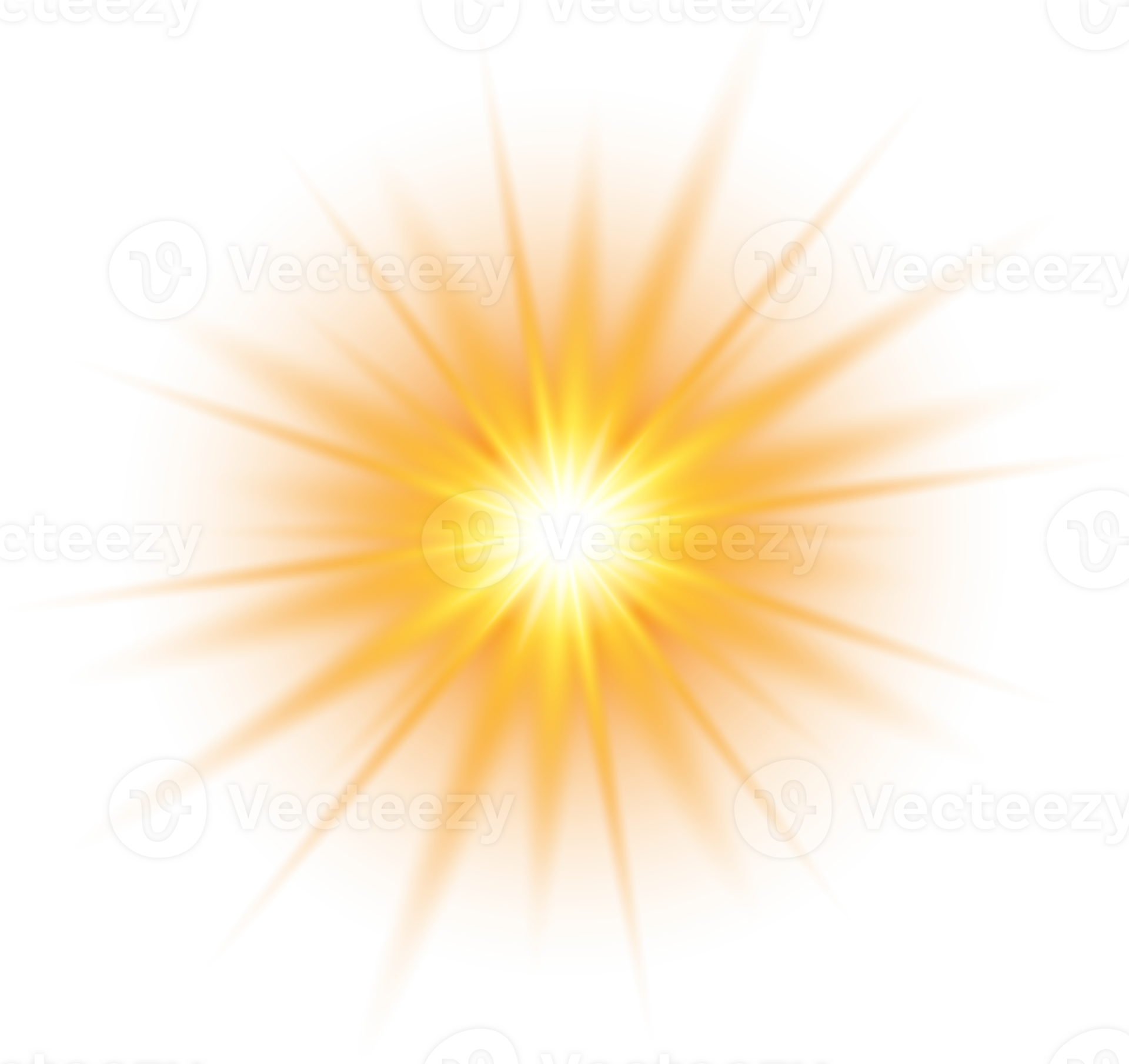 Golden glowing lights effects isolated. Solar flare with beams and spotlight. Glow effect ...