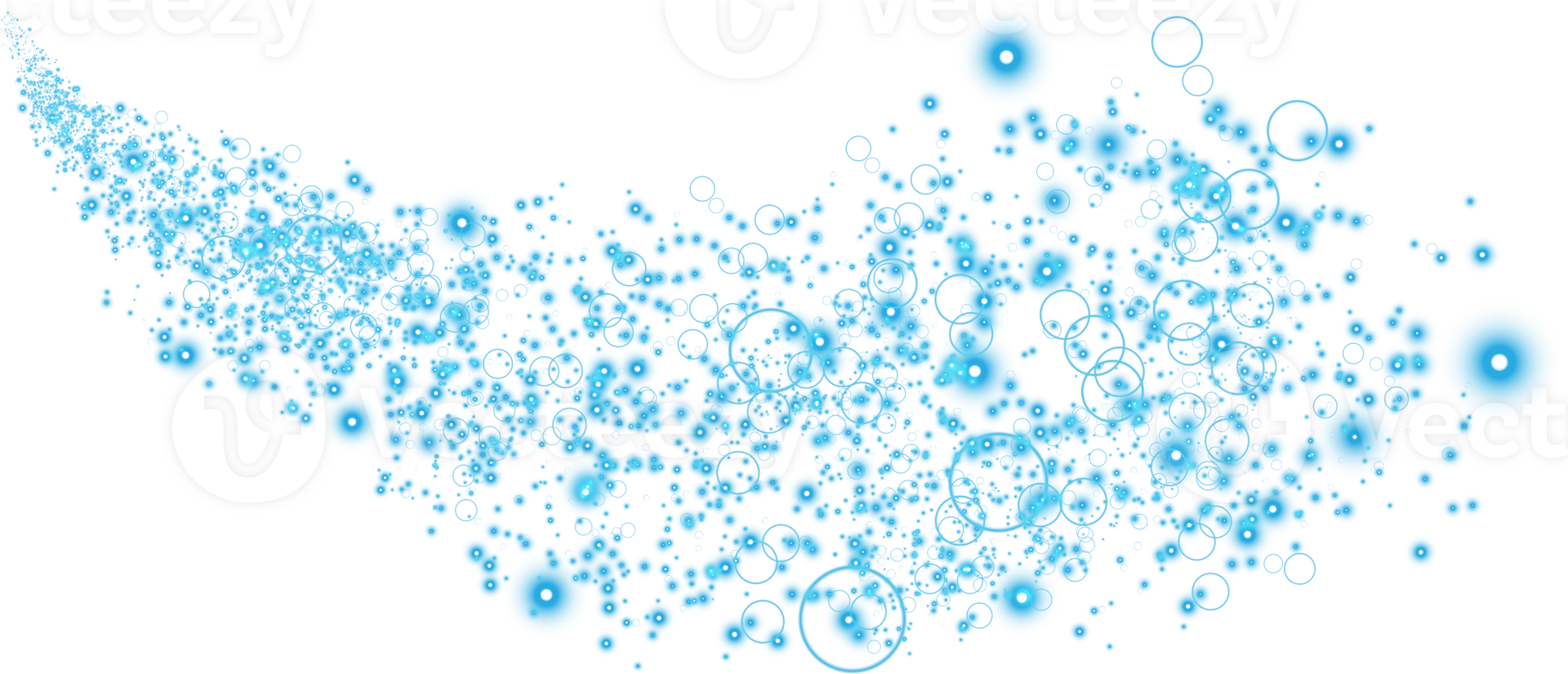 Blue glitter wave abstract illustration. Blue star dust trail sparkling particles isolated ...