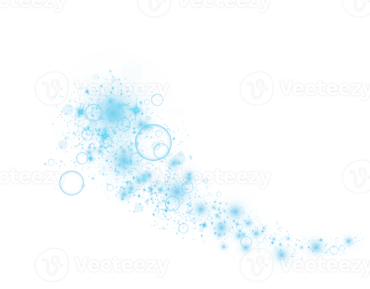 Blue glitter wave abstract illustration. Blue star dust trail sparkling particles isolated ...