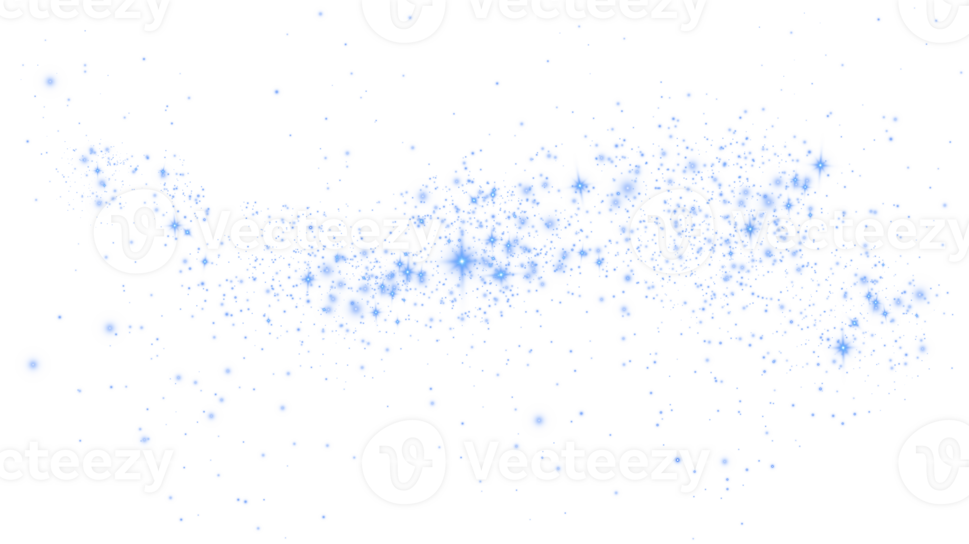 Blue glitter wave abstract illustration. Blue star dust trail sparkling particles isolated ...