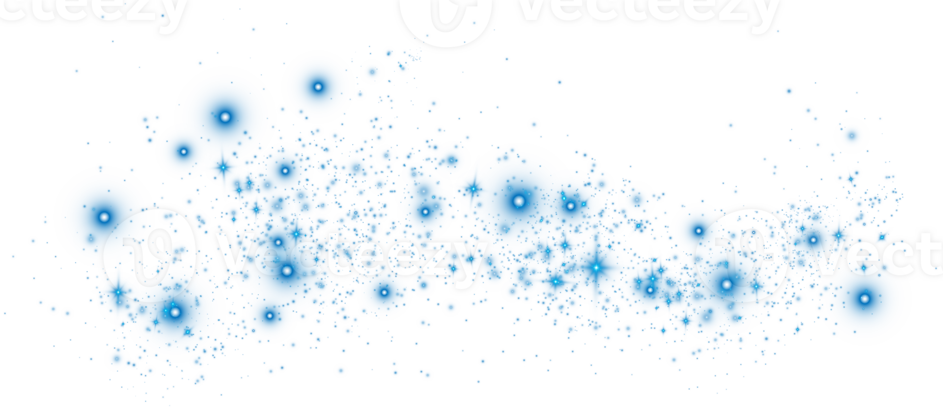 Blue glitter wave abstract illustration. Blue star dust trail sparkling particles isolated ...