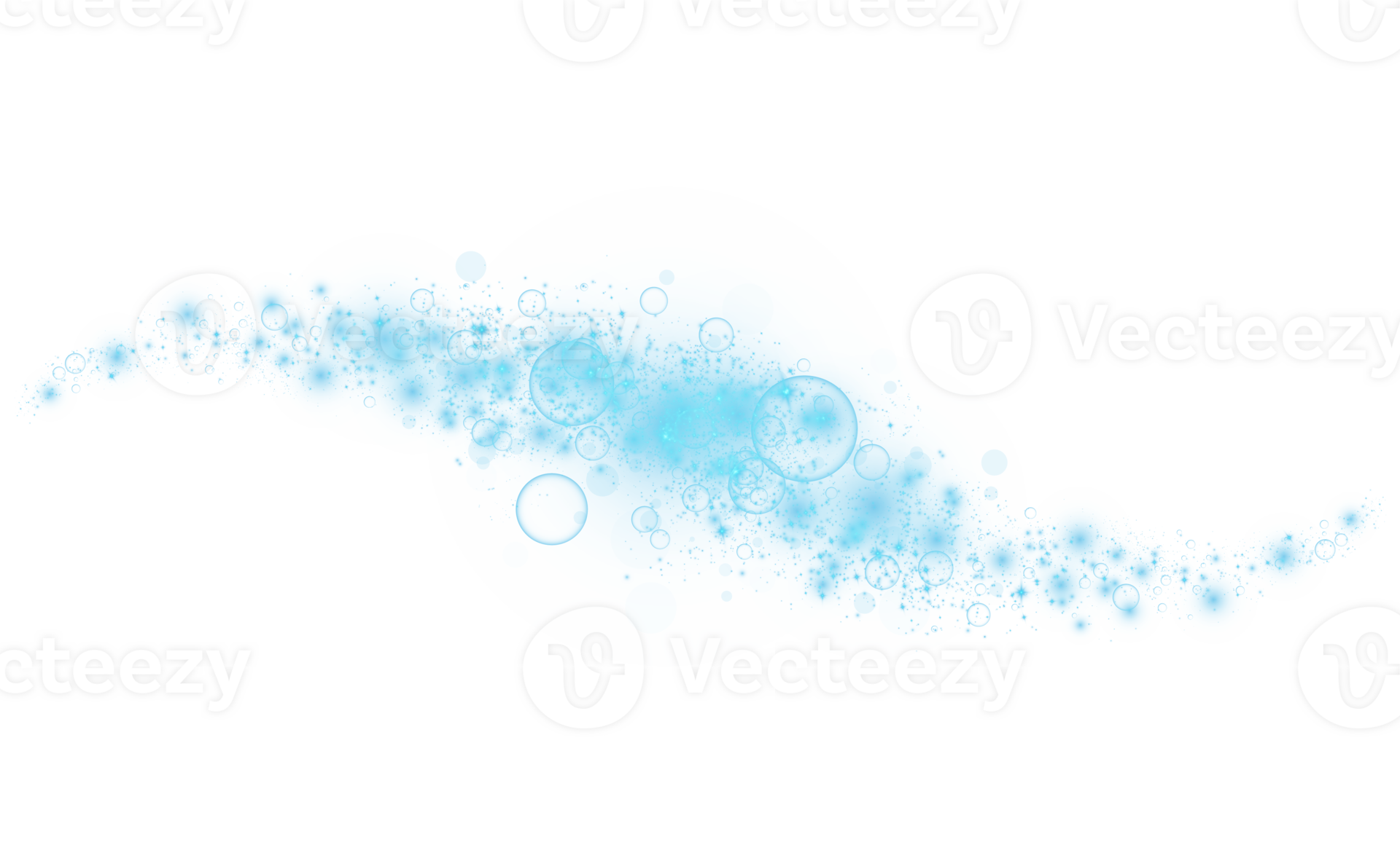 Blue glitter wave abstract illustration. Blue star dust trail sparkling particles isolated ...