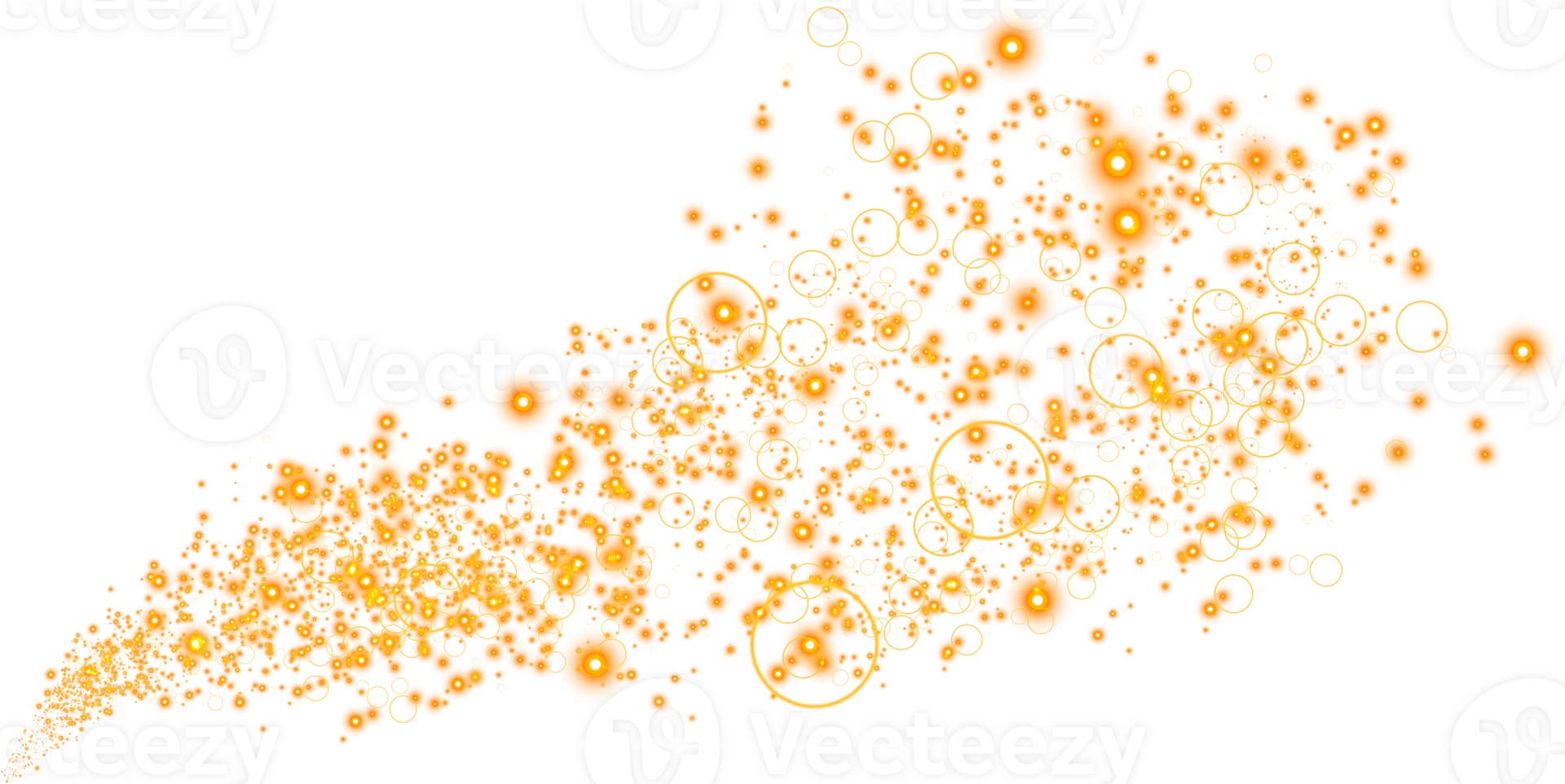 Golden glitter wave abstract illustration. Golden star dust trail sparkling particles isolated ...