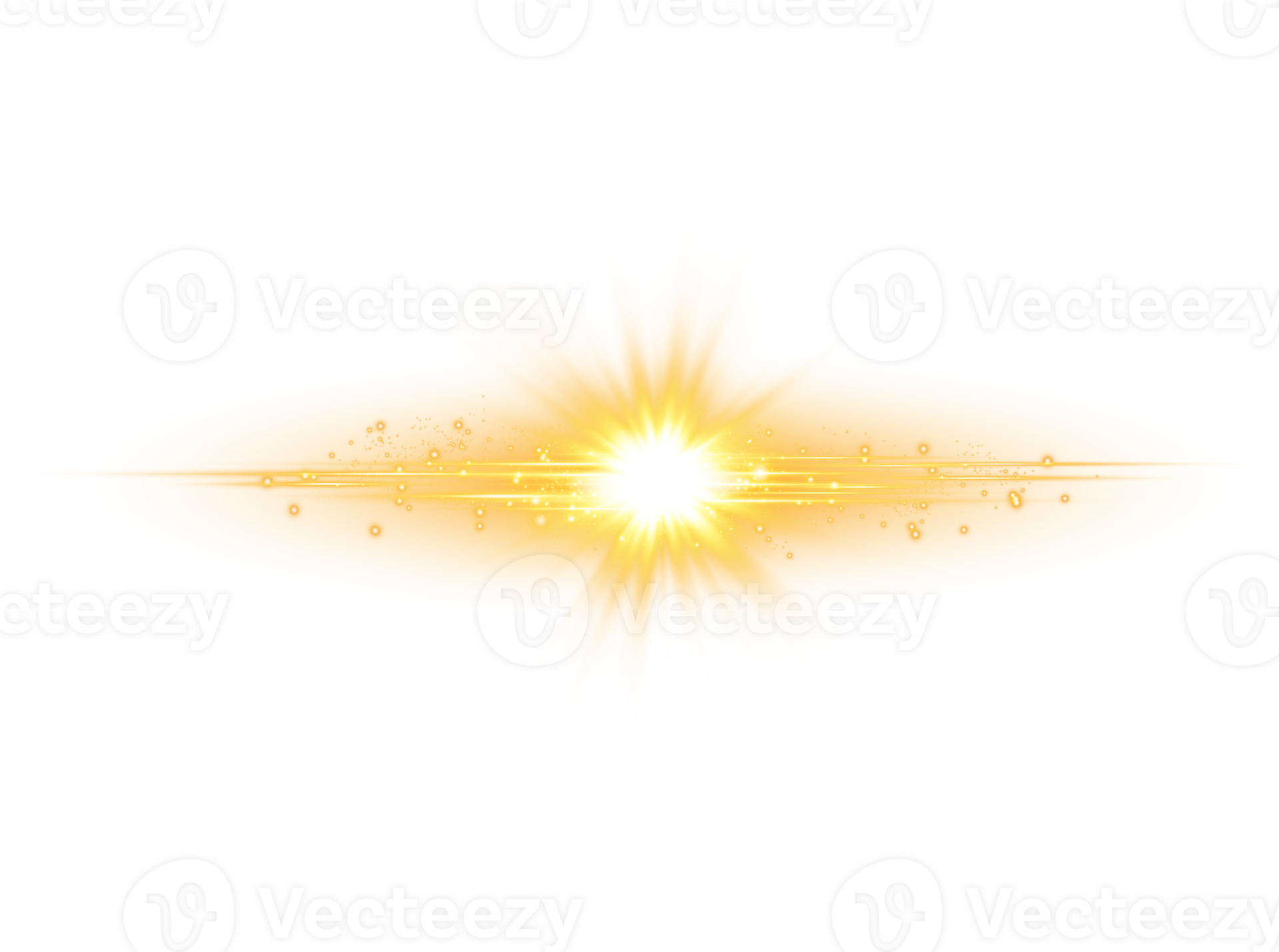 Golden glowing lights effects isolated. Solar flare with beams and spotlight. Glow effect ...