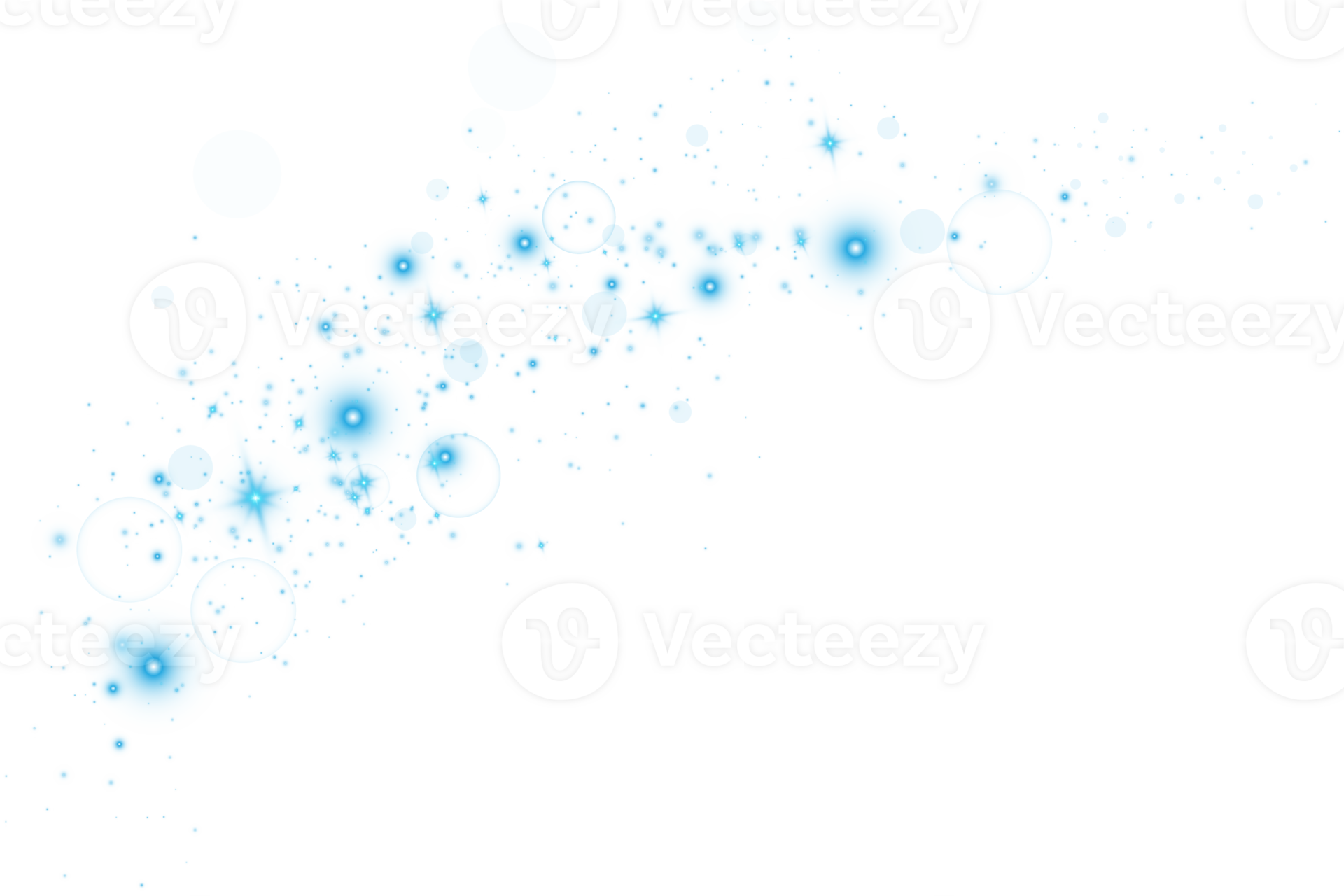 Blue glitter wave abstract illustration. Blue star dust trail sparkling particles isolated ...