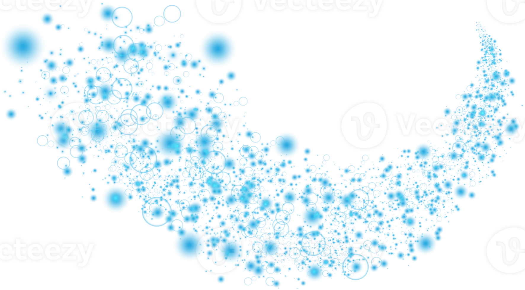 Blue glitter wave abstract illustration. Blue star dust trail sparkling particles isolated ...