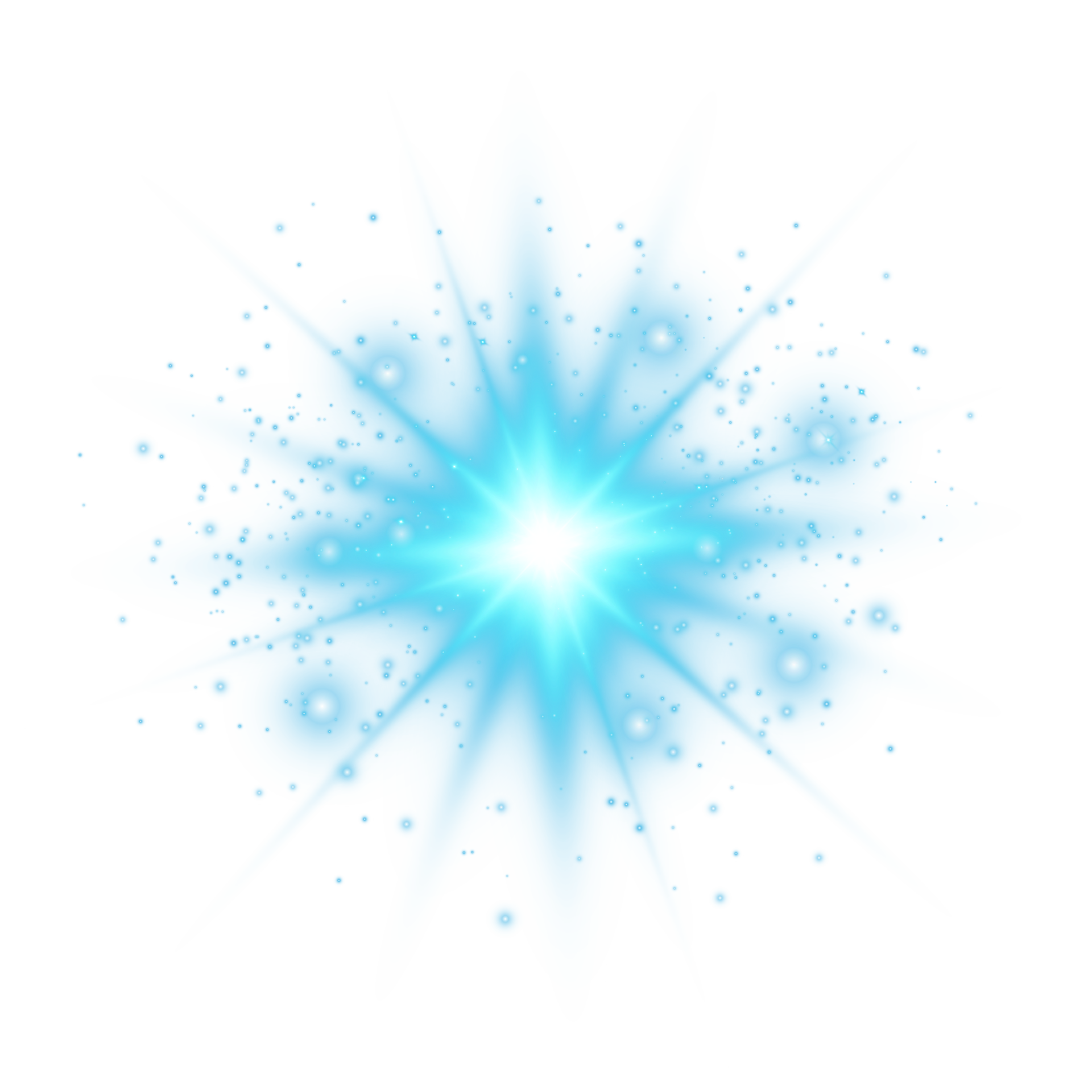 Blue glowing lights effects isolated. Solar flare with beams and spotlight. Glow effect ...