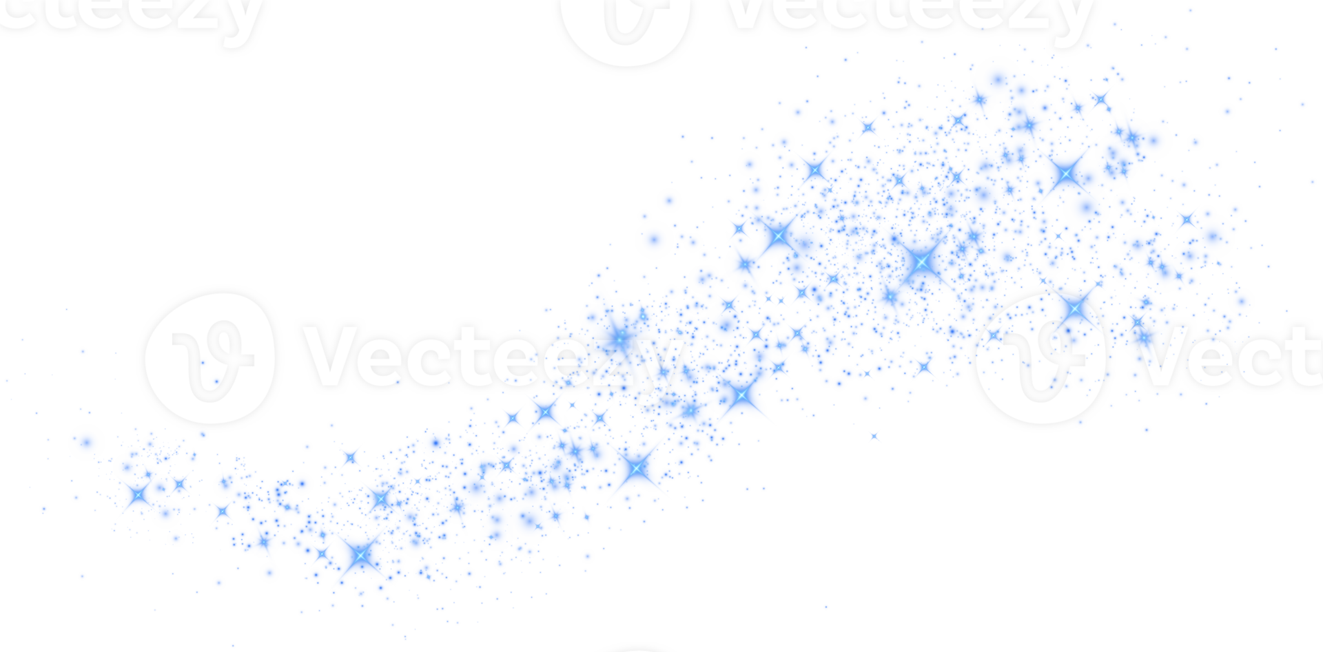 Blue glitter wave abstract illustration. Blue star dust trail sparkling particles isolated ...