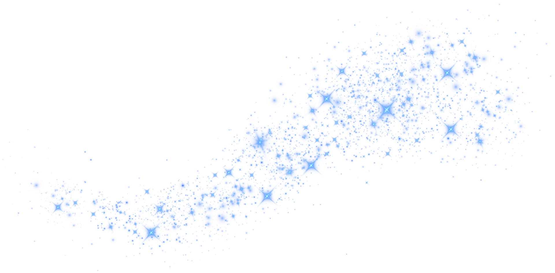 Blue glitter wave abstract illustration. Blue star dust trail sparkling particles isolated ...