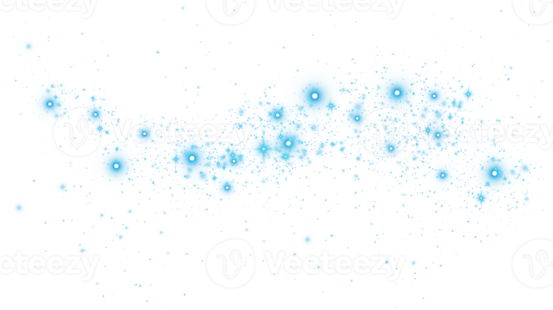 Blue glitter wave abstract illustration. Blue star dust trail sparkling particles isolated ...