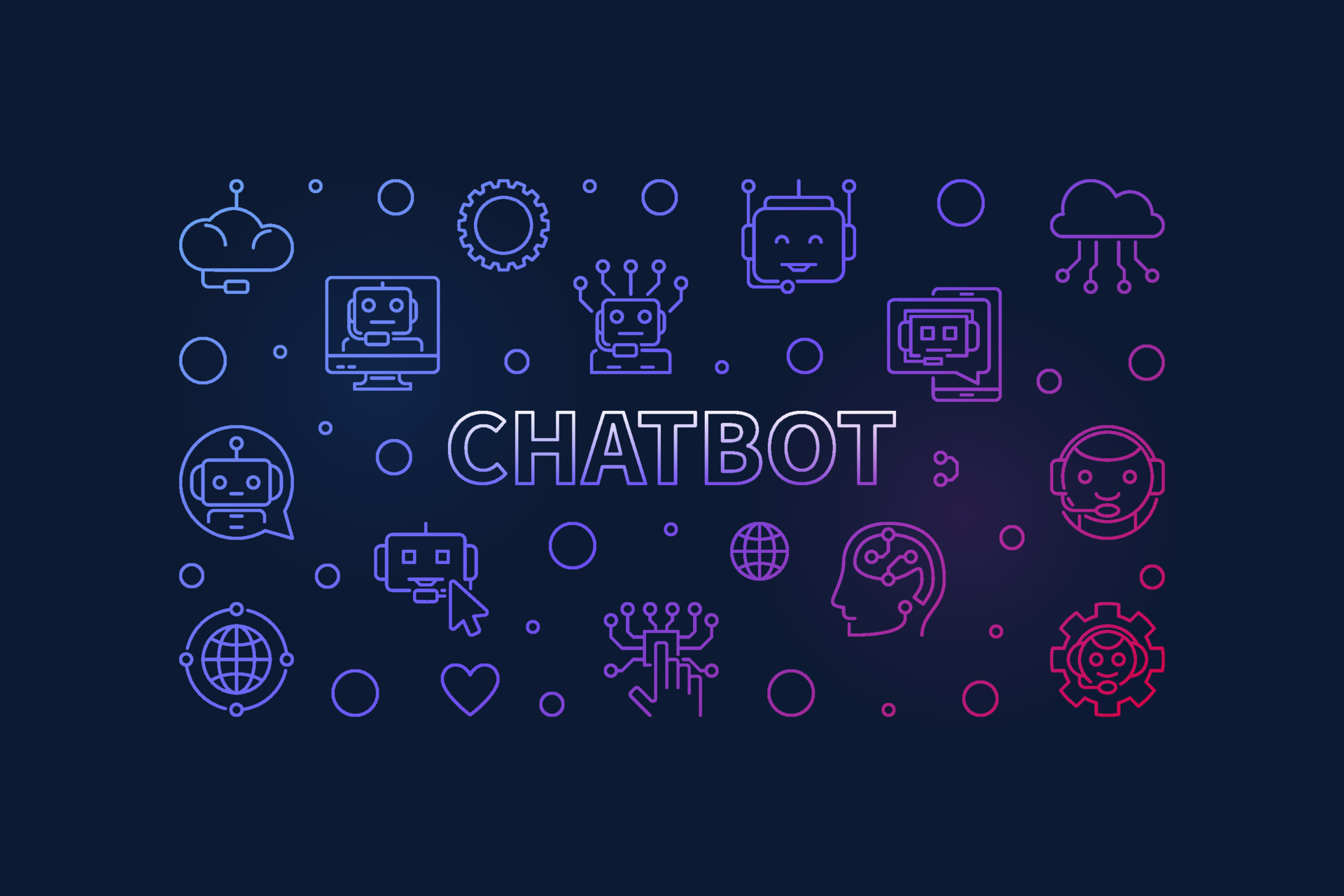 Chatbot thin line colorful banner - Artificial Intelligence Chatbot ... Chatbot thin line colorful banner - Artificial Intelligence Chatbot ...