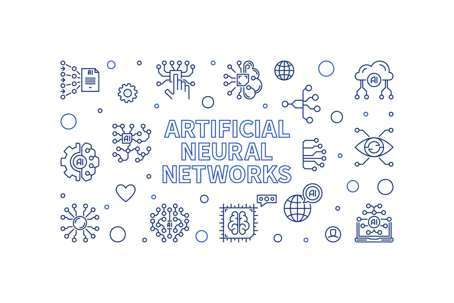 Artificial Neural Networks Line Horizontal Minimal Banner Vector Ai Networks Illustration