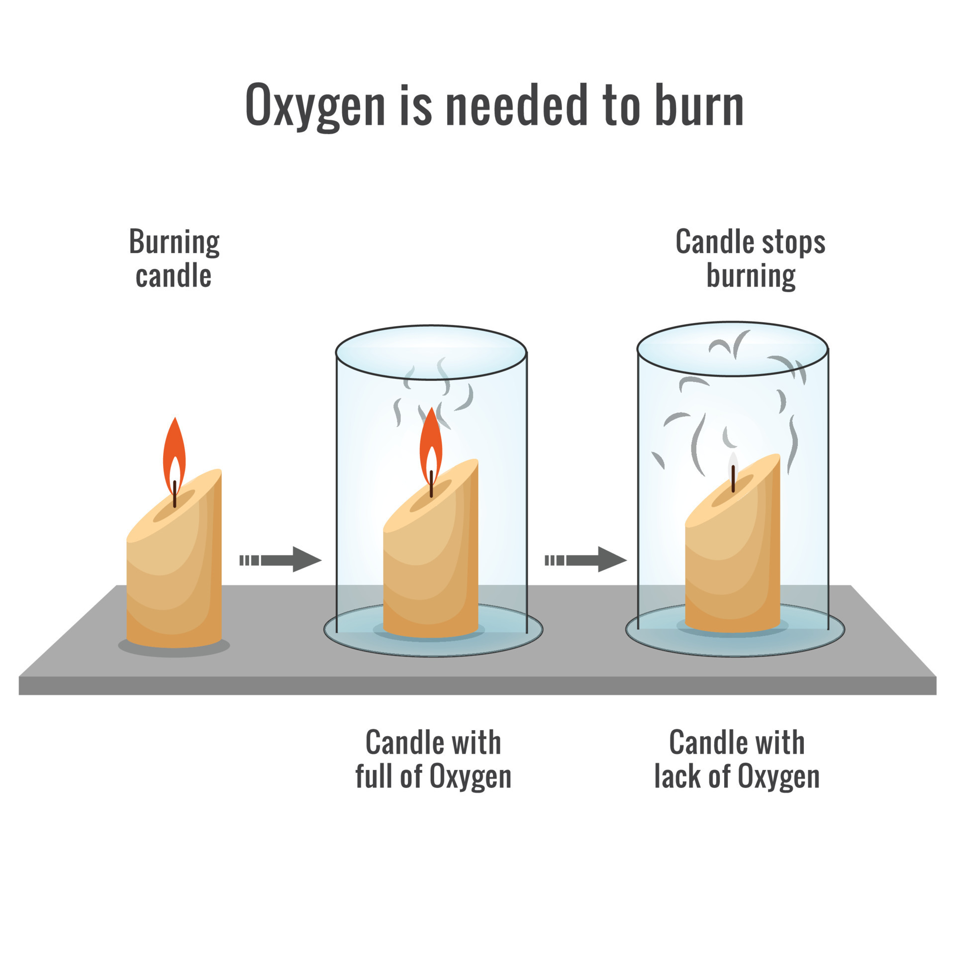 Oxygen is needed for burning a candle 23452917 Vector Art at Vecteezy Oxygen is needed for burning a candle 23452917 Vector Art at Vecteezy