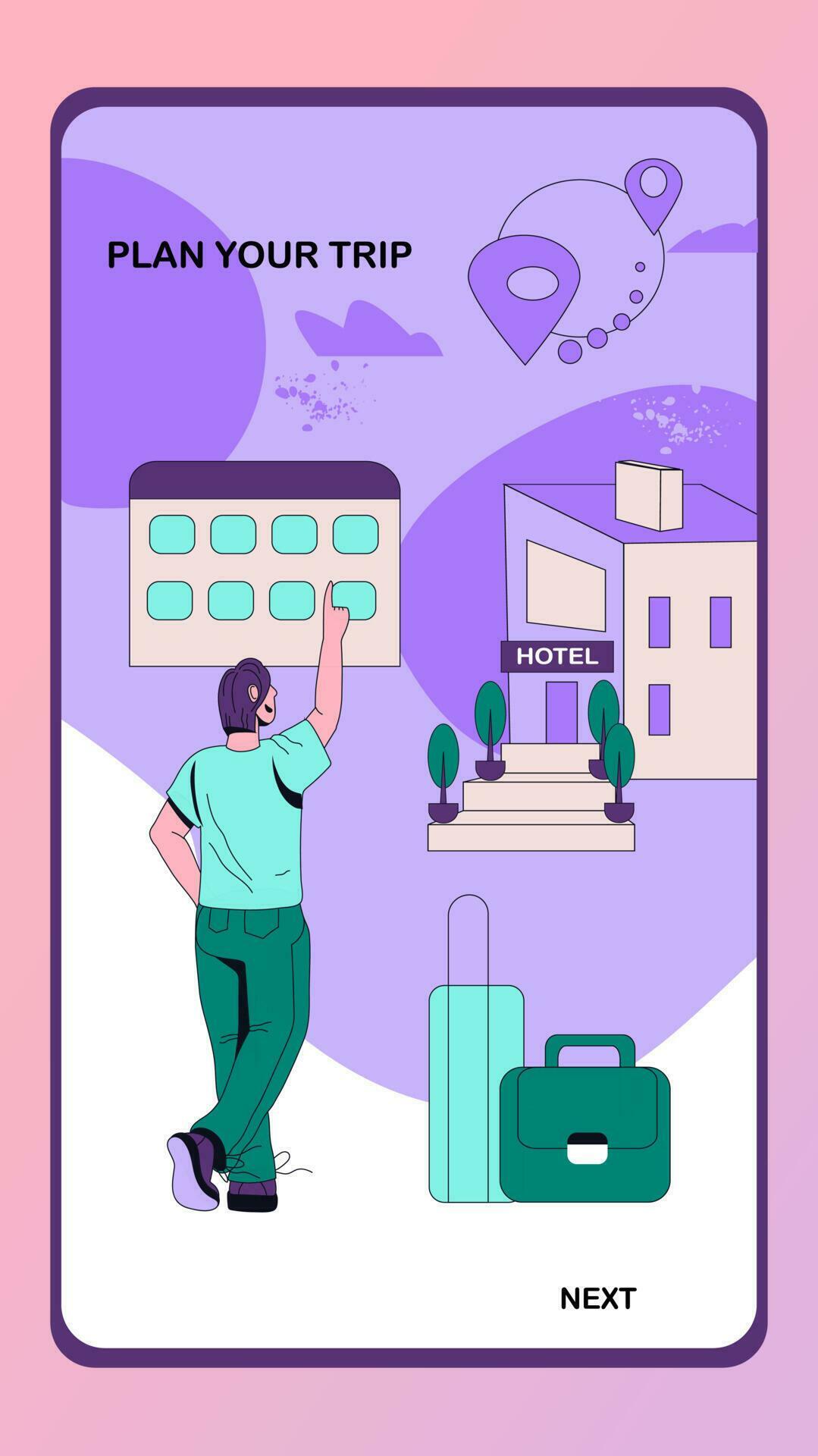 Onboarding Screen For Online Hotel Booking Application Accommodation