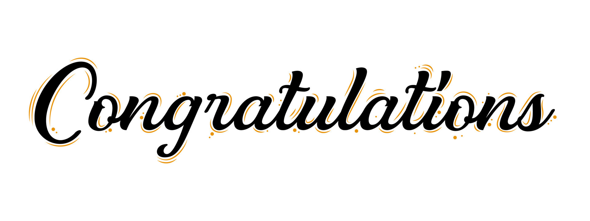 Congratulations Lettering Handwritten Modern Brush Lettering Isolated