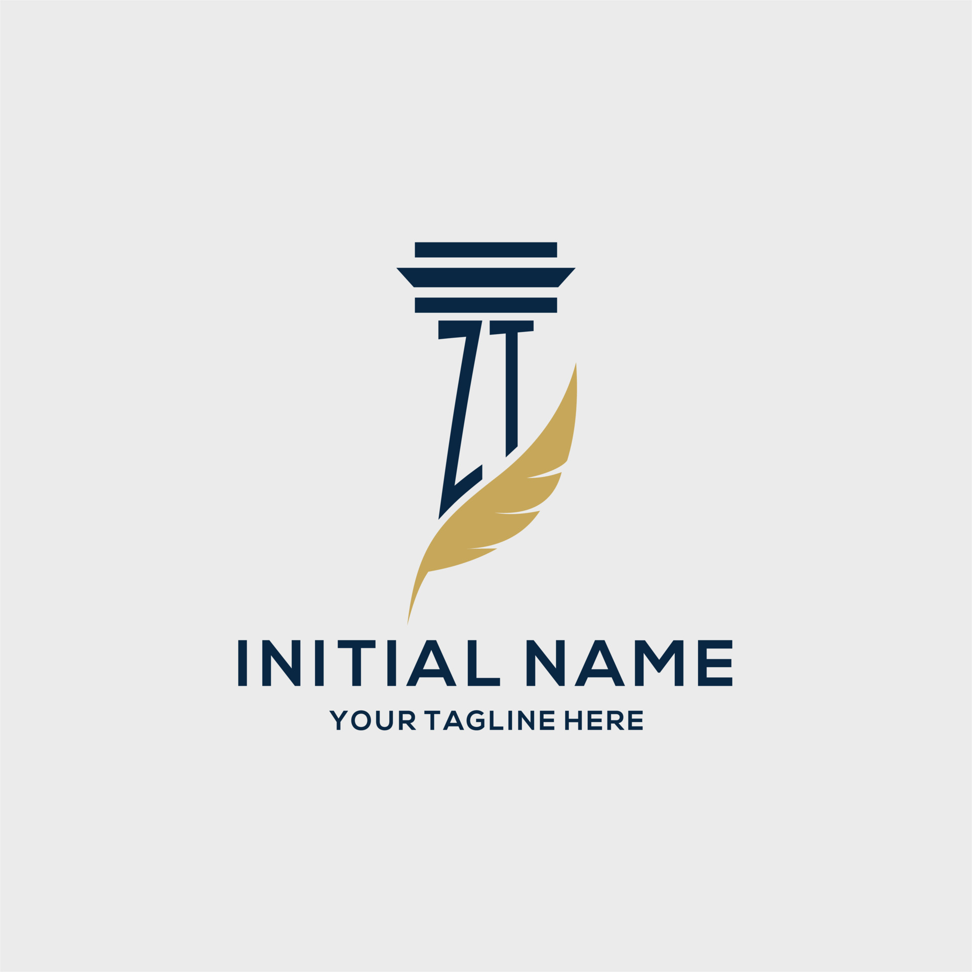 ZT monogram initial logo with pillar and feather design 23453548 Vector ... ZT monogram initial logo with pillar and feather design 23453548 Vector ...