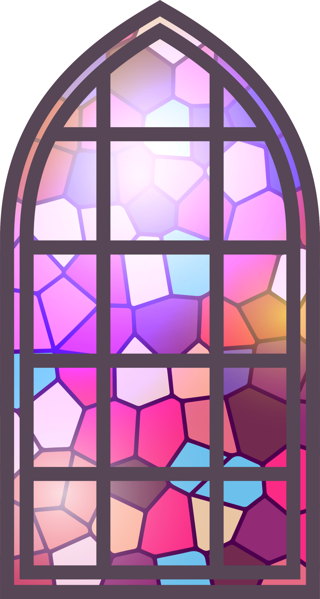 Medieval Gothic Stained Glass Window Set Vector Image