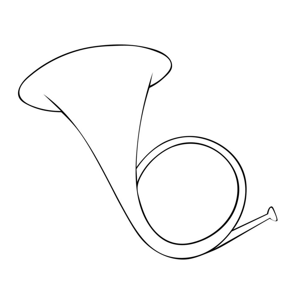 Vector Illustration Of A French Horn In Cartoon Style Isolated On White Background 23455589