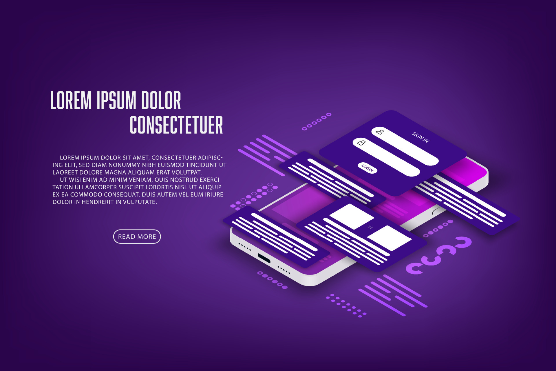 Vector Isometric Mobile User Login Security Data Protection Login With Username And Password