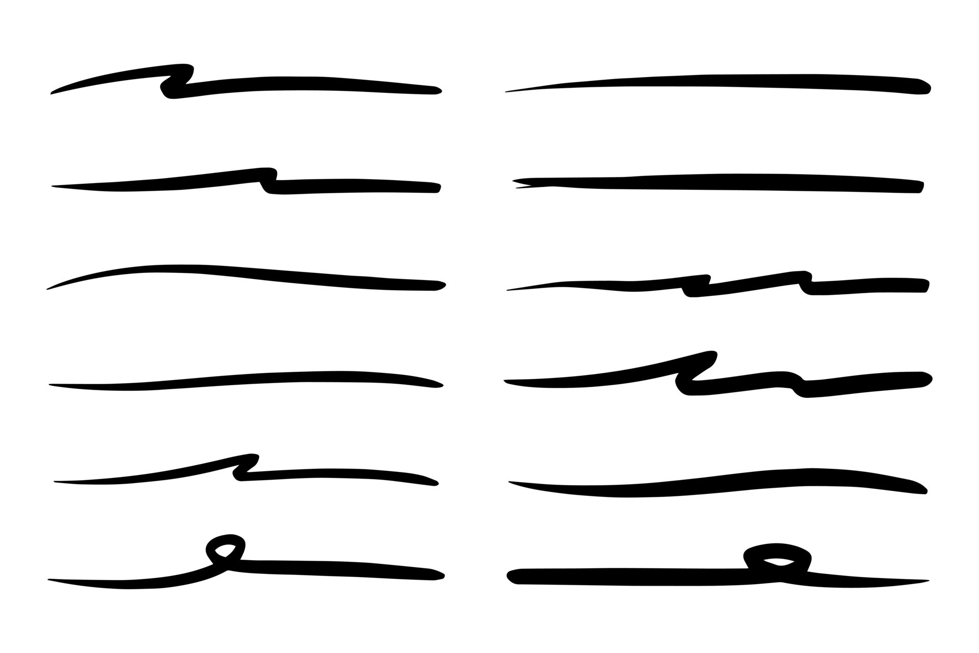 Vector set of hand drawn underline. 23455795 Vector Art at Vecteezy