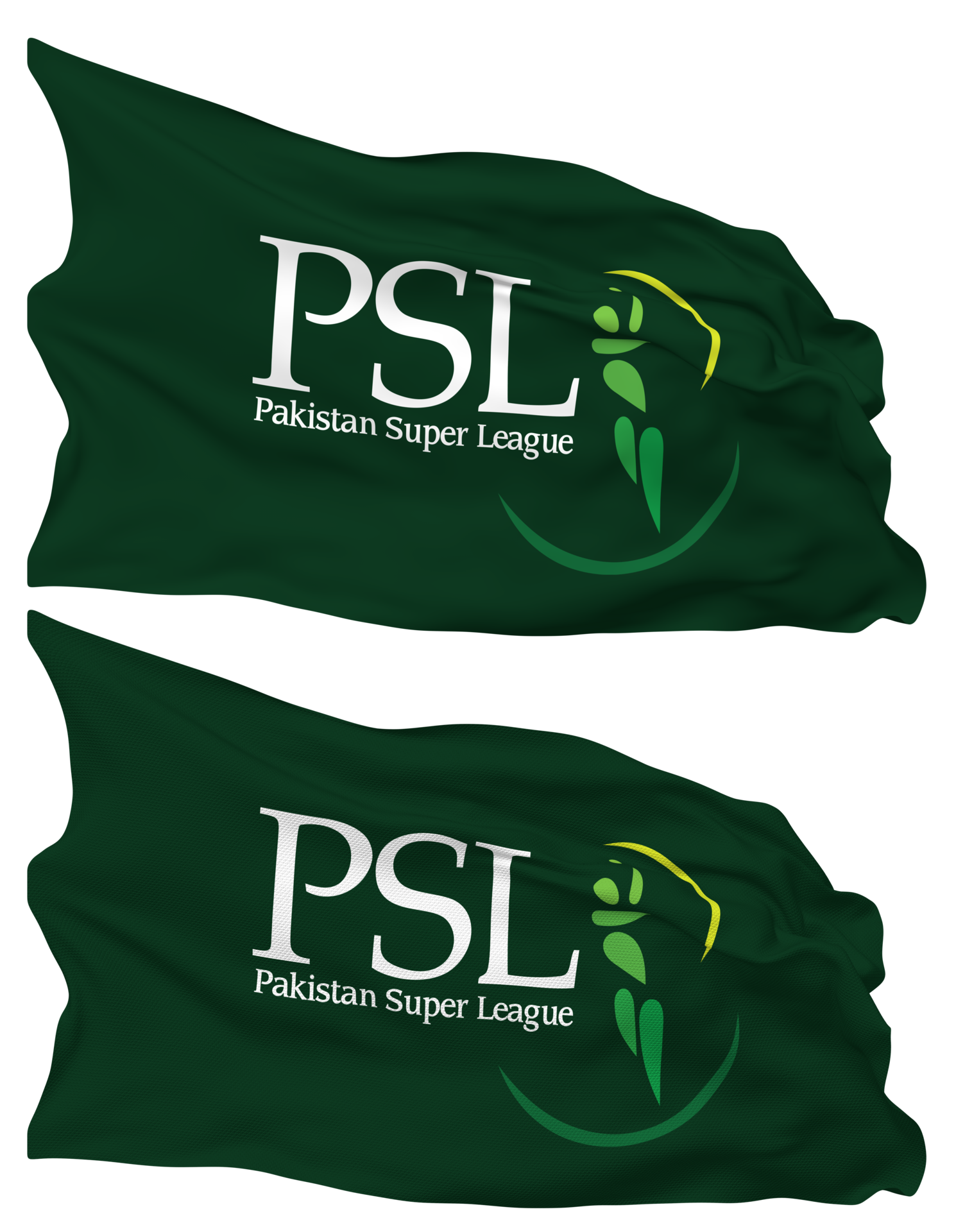 Pakistan Super League, PSL Flag Waves Isolated in Plain and Bump Texture, with Transparent ...