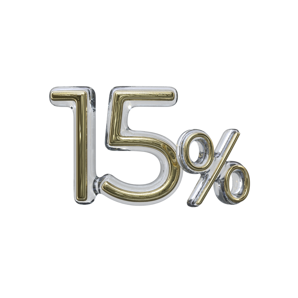 15 Percent 3D Render Transparent Background 23456557 PNG
