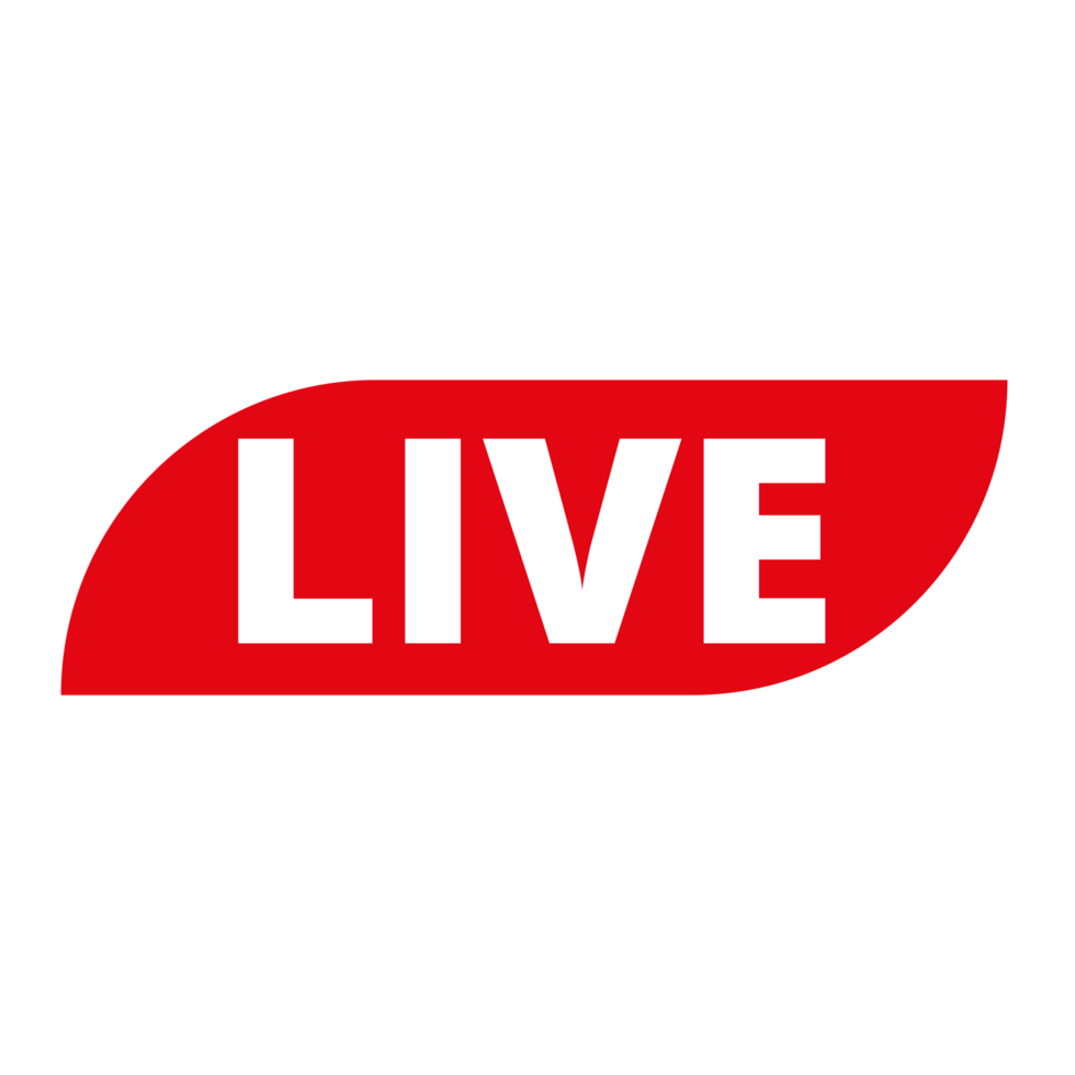 Red live button icon for TV and Streaming on a Transparent Background ... Red live button icon for TV and Streaming on a Transparent Background ...