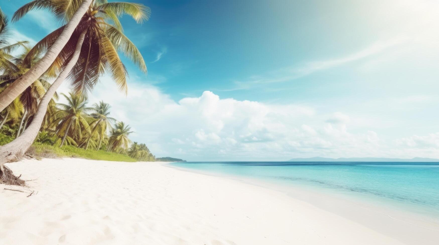 Palms on the beach. Illustration 23461085 Stock Photo at Vecteezy