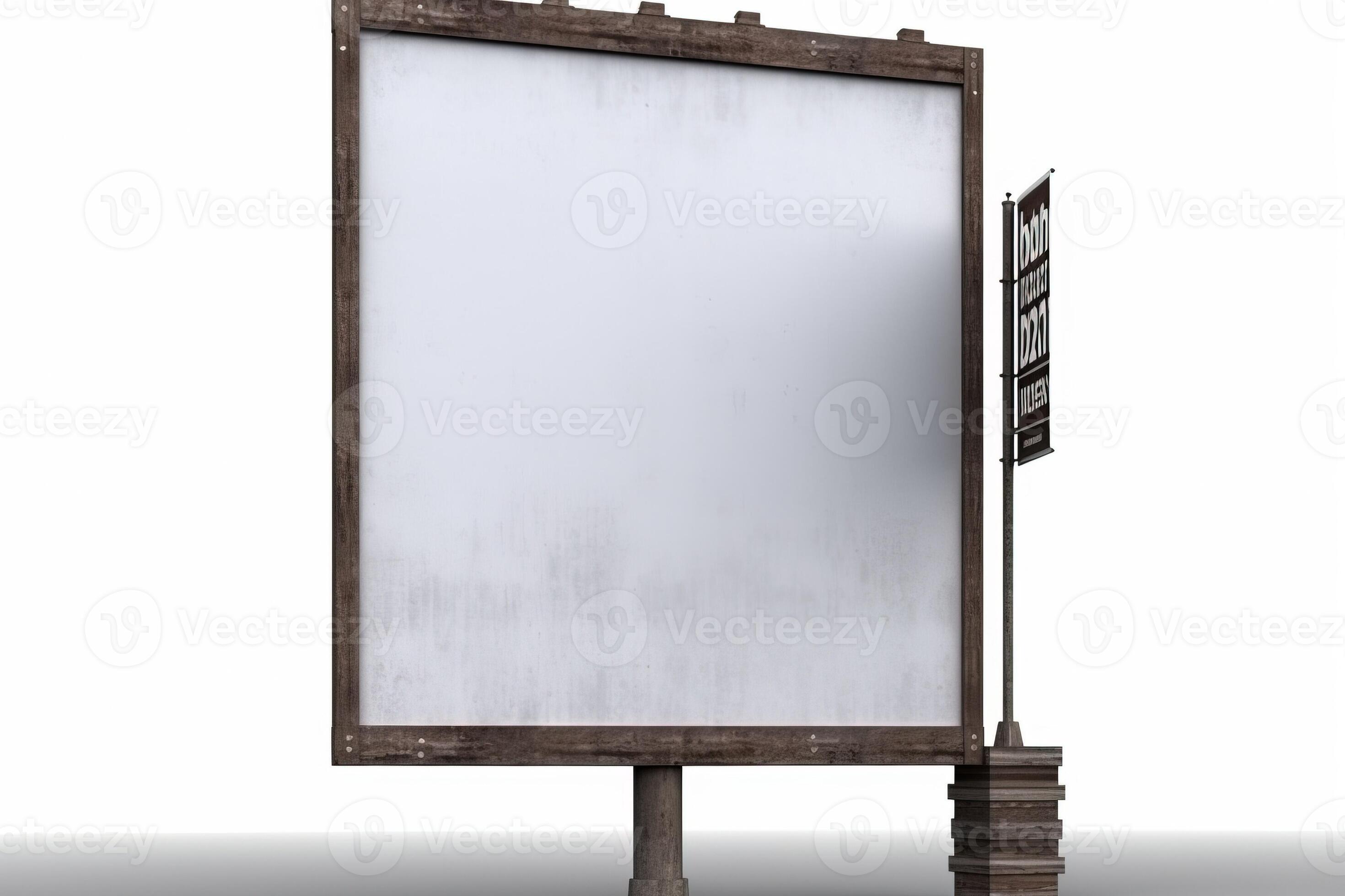 Empty layout advertising billboard on the city street, white background, isolate. . 23461957 ...