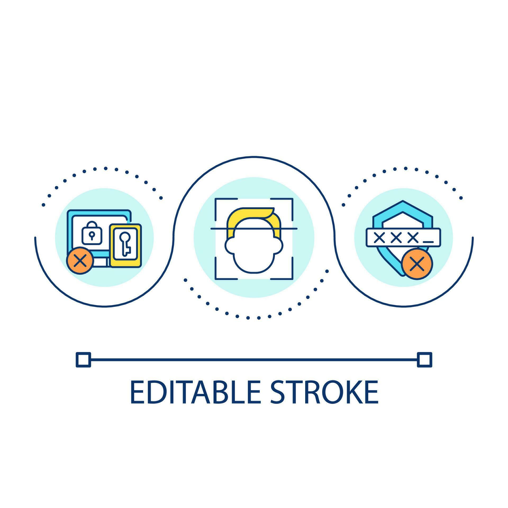 Insecure Data Loop Concept Icon Poor Password Biometric Identity Device Safety Access