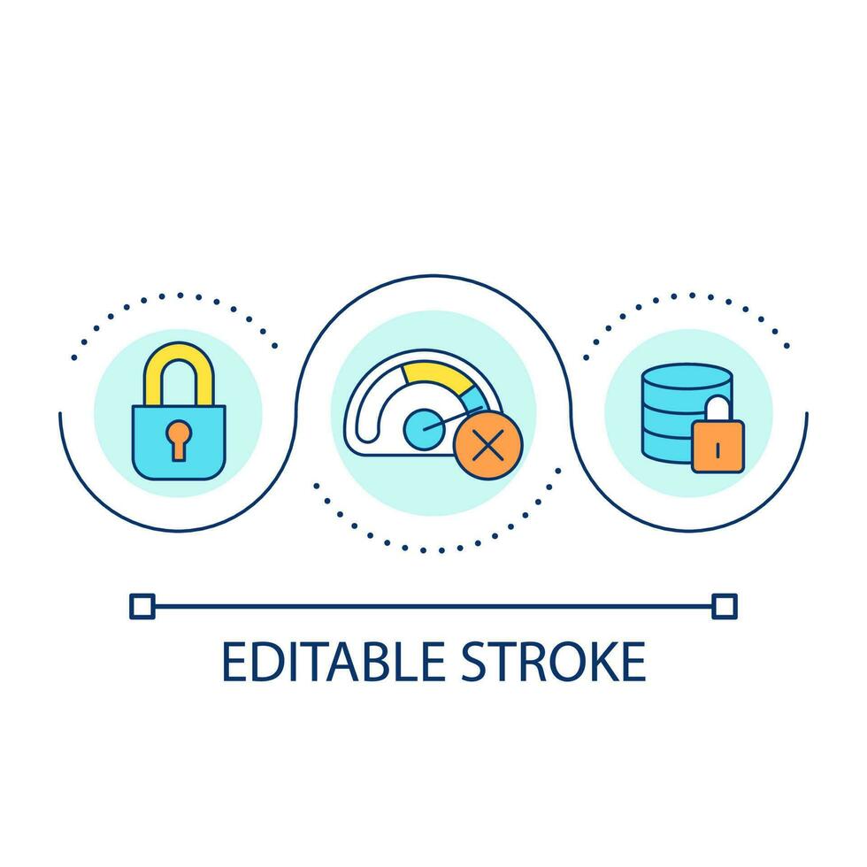 Database Management Loop Concept Icon Blocked Access Overload Data
