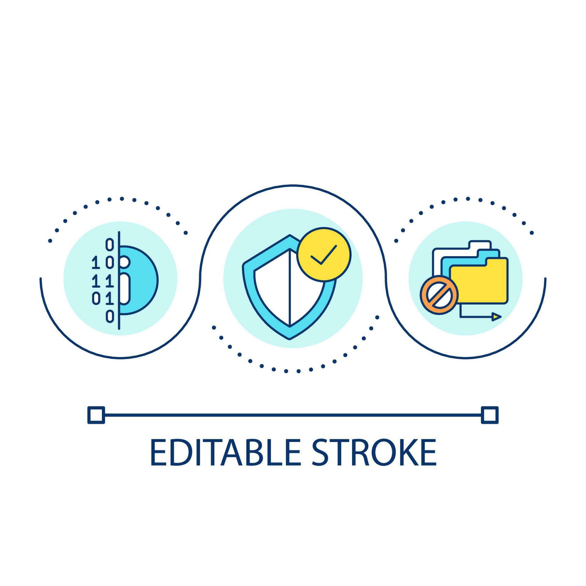 Encrypted information loop concept icon. Digital security. Data safety. Protect personal files ...
