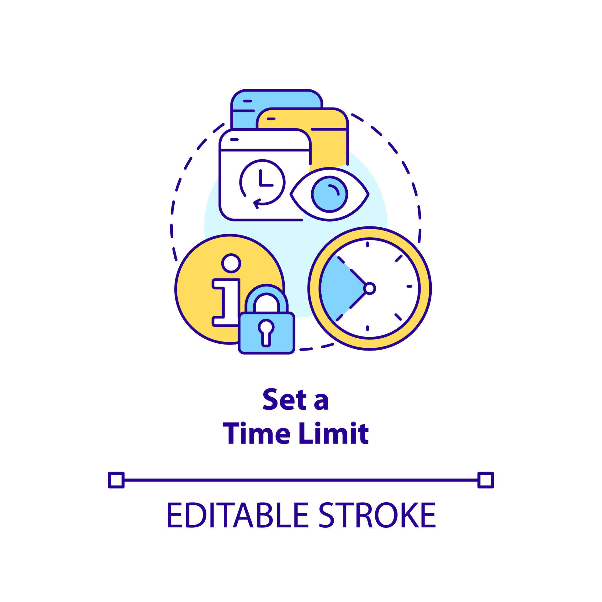 Set Time Limit Concept Icon Information Consumption Prevent News Set Time Limit Concept Icon Information Consumption Prevent News