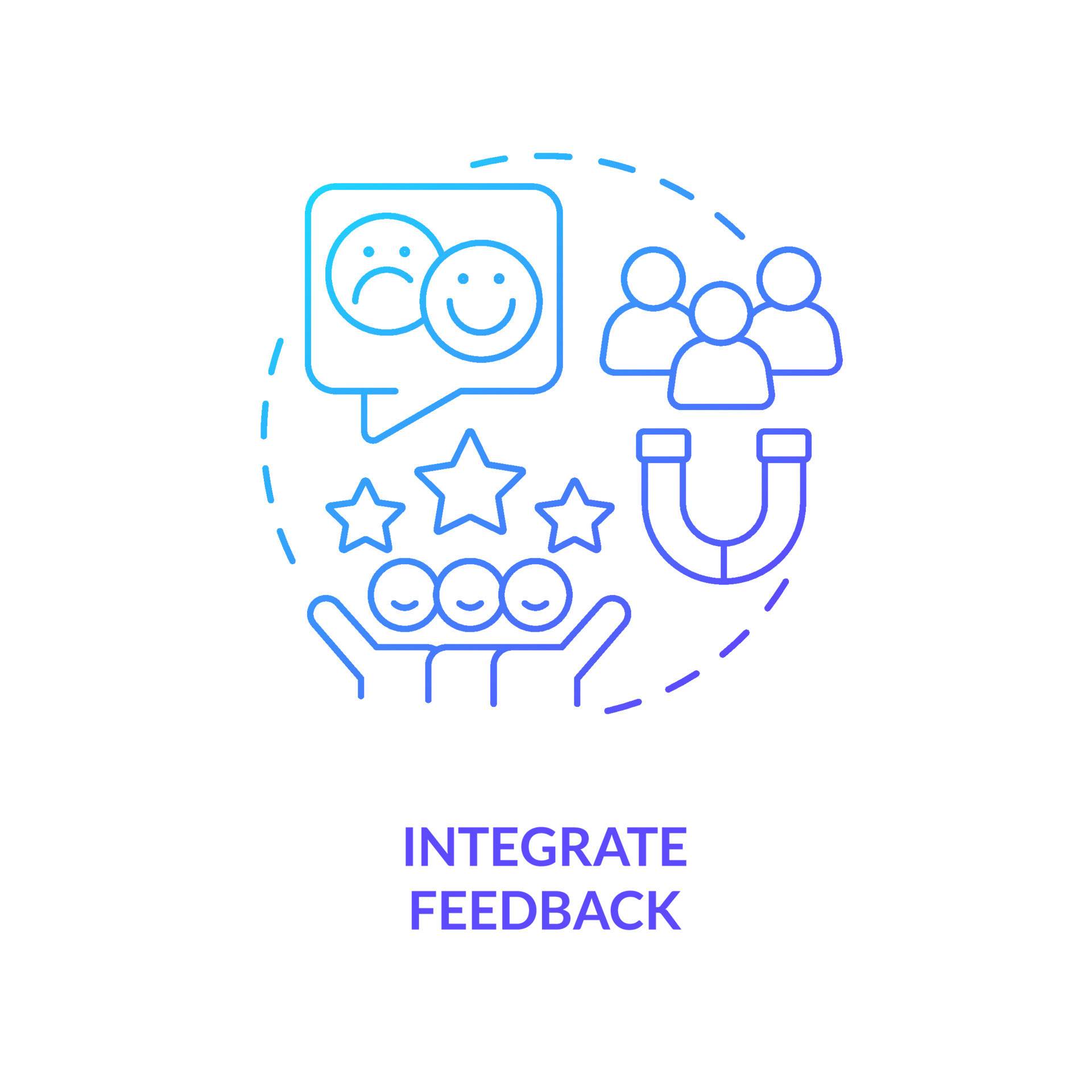 Integrate Feedback Blue Gradient Concept Icon Maintain Customer Experience Way To Sustain