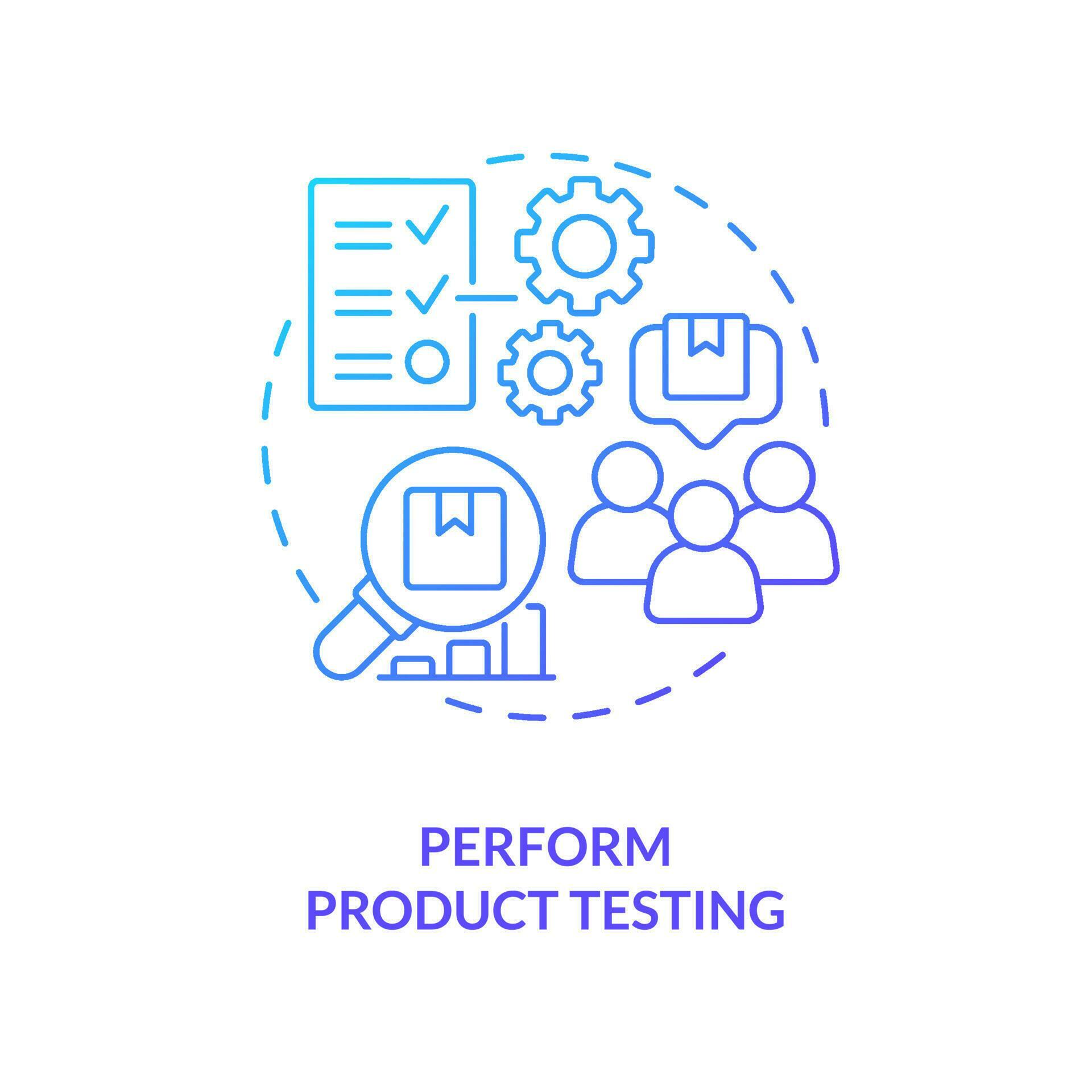 Perform Product Testing Blue Gradient Concept Icon Check Offer