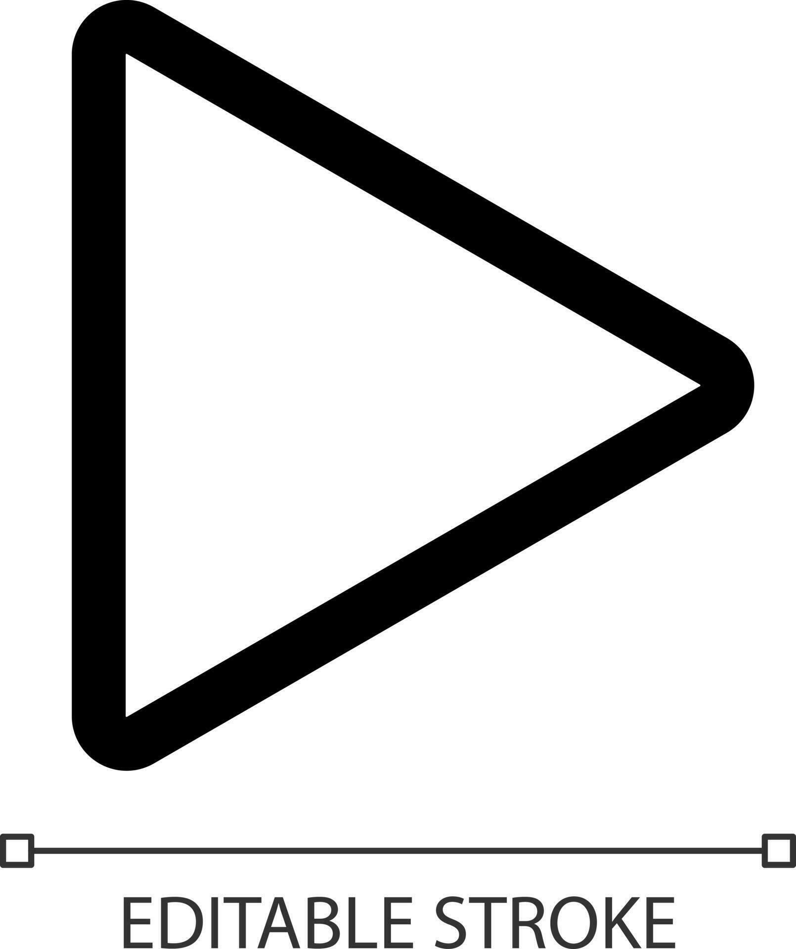 Play button white linear ui icon. Start file playing. Media player interface. GUI, UX design ...
