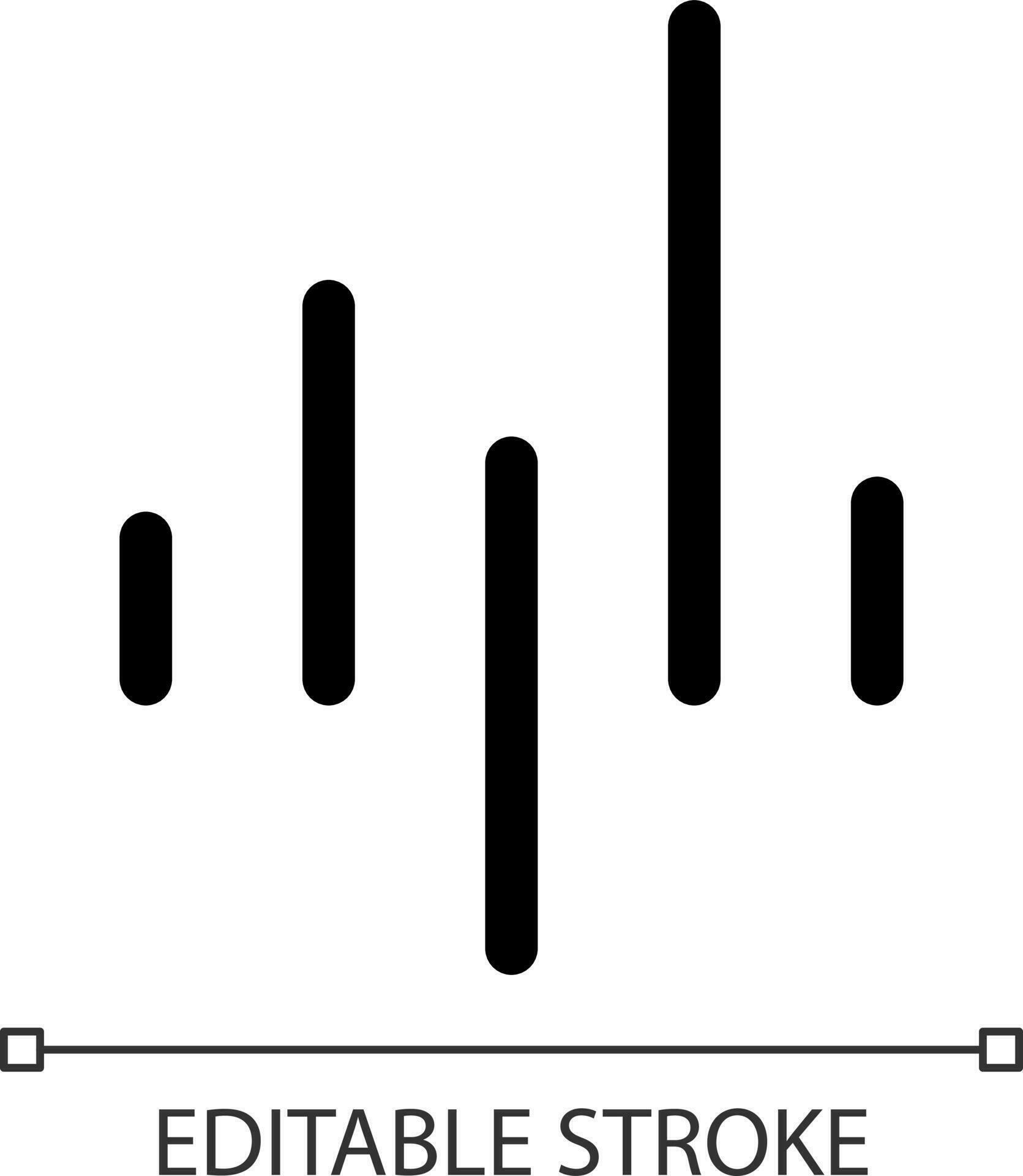 Media player equalizer white linear ui icon. Audio spectrum. Sound visualization. GUI, UX design ...